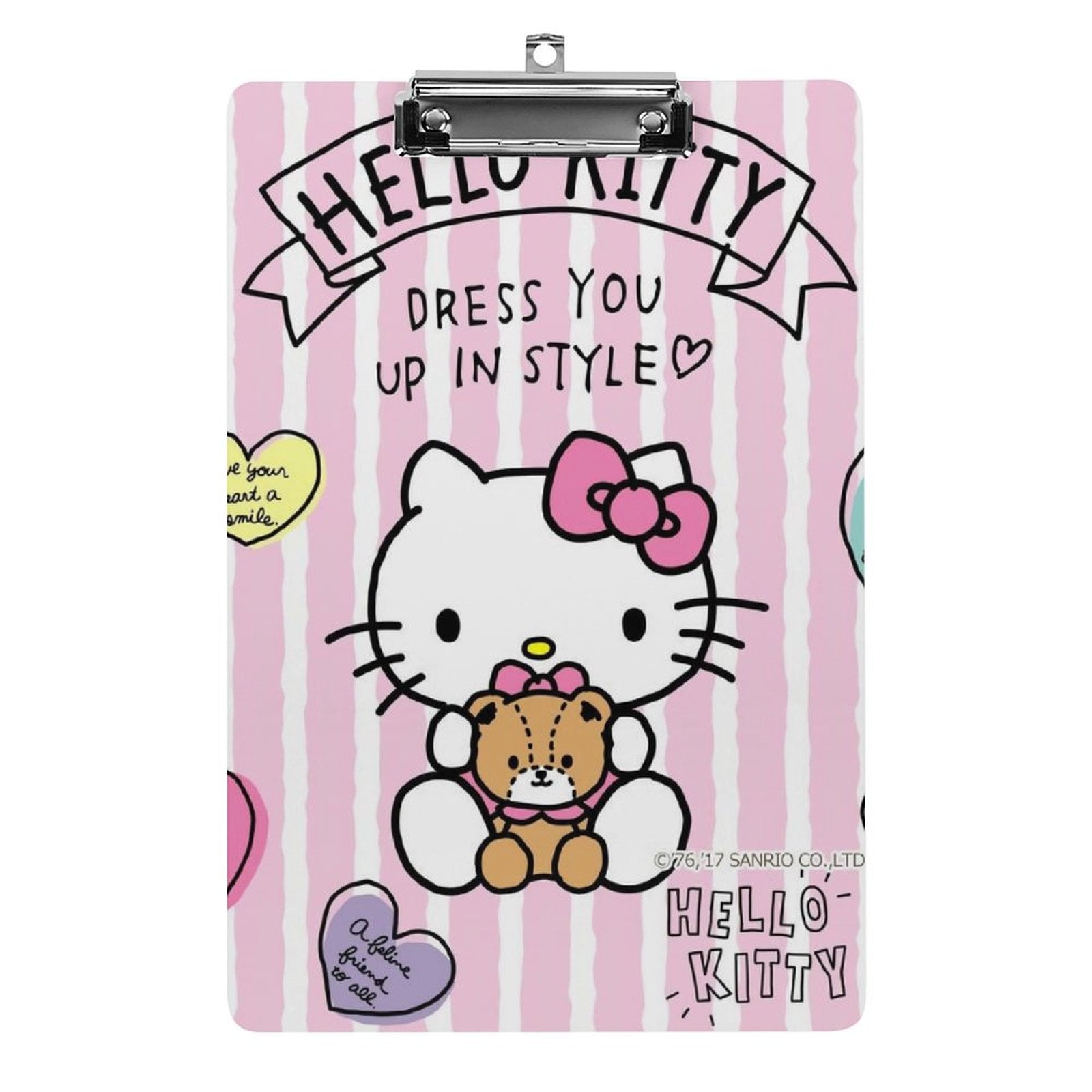 Stripe Hello Kitty Acrylic Clipboard A4 Size, Standard Letter Clip ...