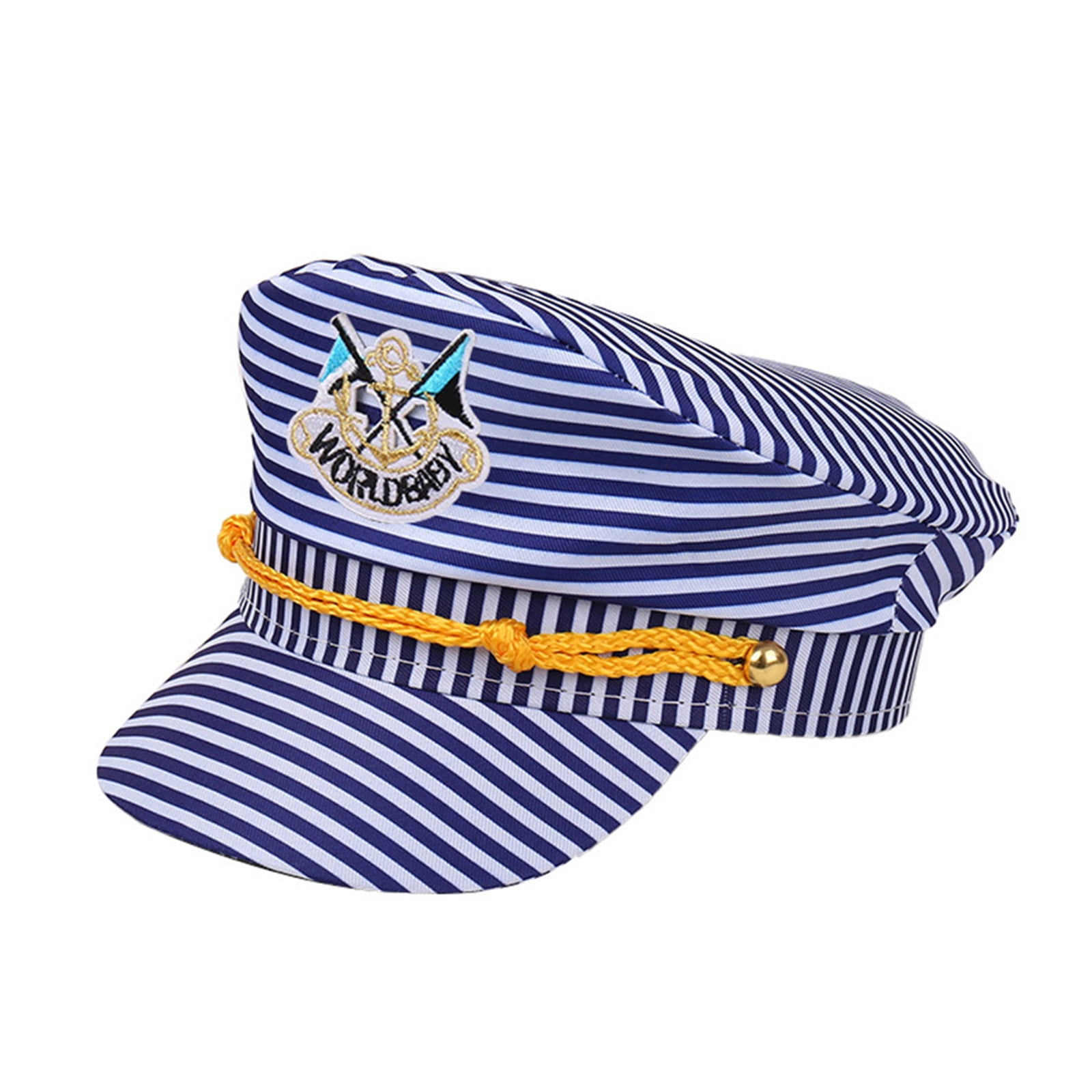 Stripe Marine Inspired Caps Soft Fabric Sailing Hat Cosplay Captain Hat ...