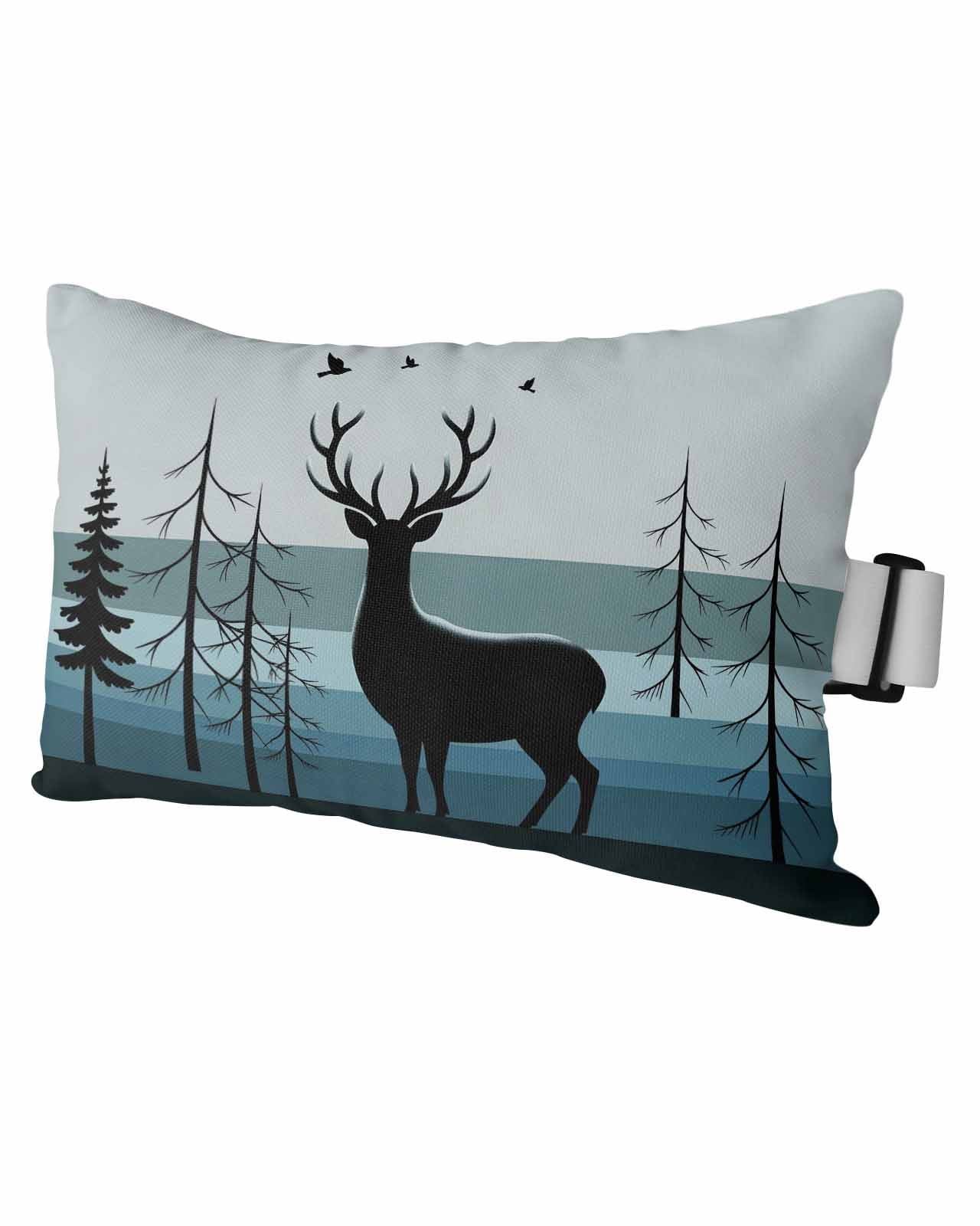 Stripe Outdoor Head Resting Pillows with Insert Elk Forest Silhouette ...