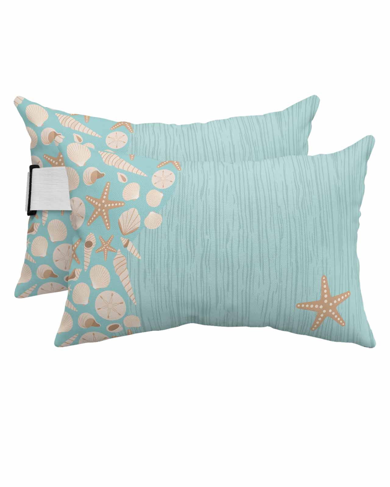 Stripe Outdoor Head Resting Pillows with Insert Starfish Shell Abstract ...