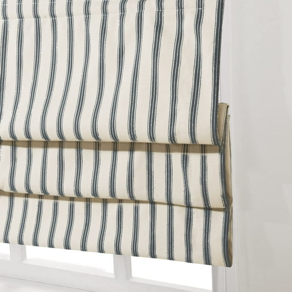 Stripe Roman Shades for Windows, Farmhouse Blackout Cordless Washable ...