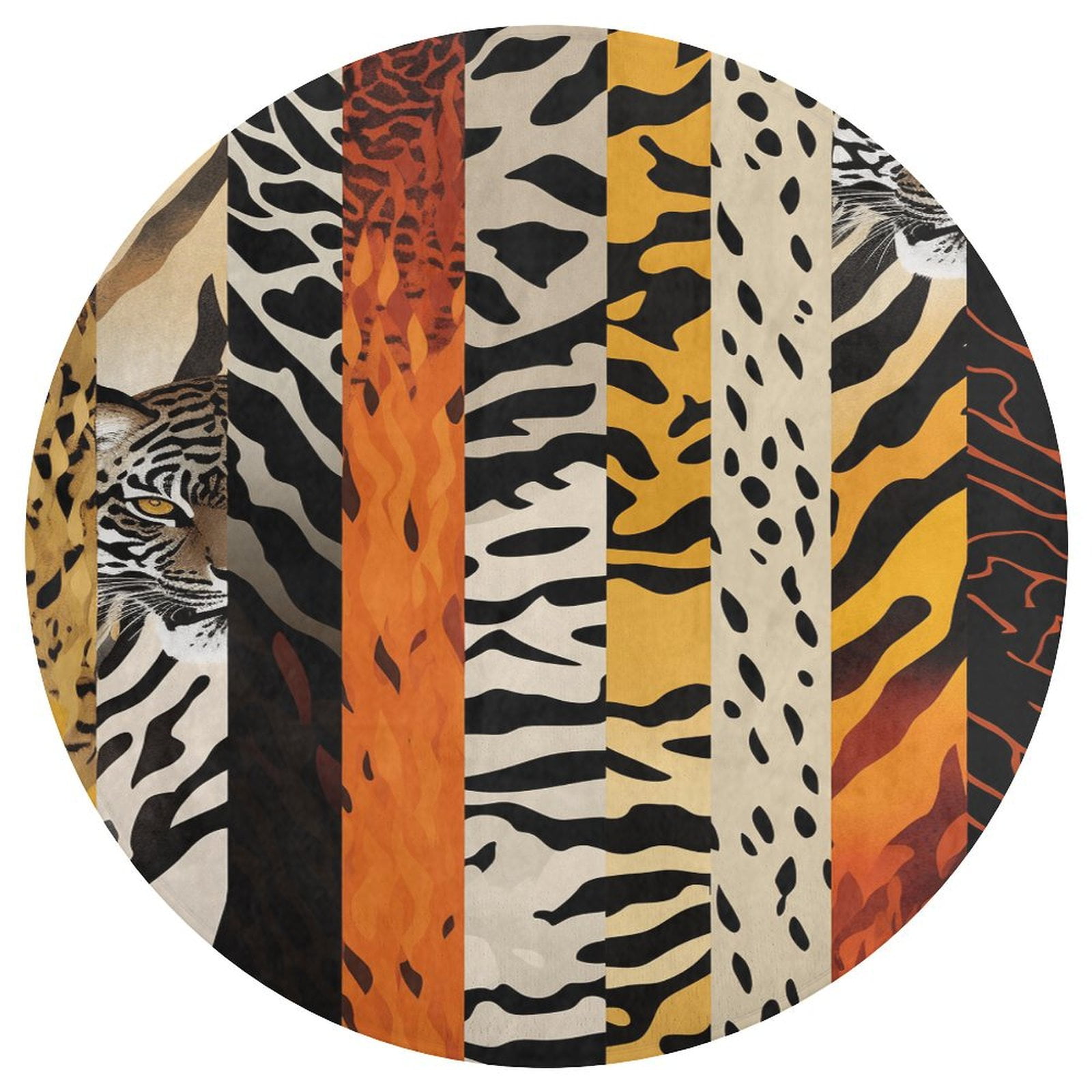 Stripe Round Area Rug Floor Carpets Washable Indoor Floor Area Mat ...