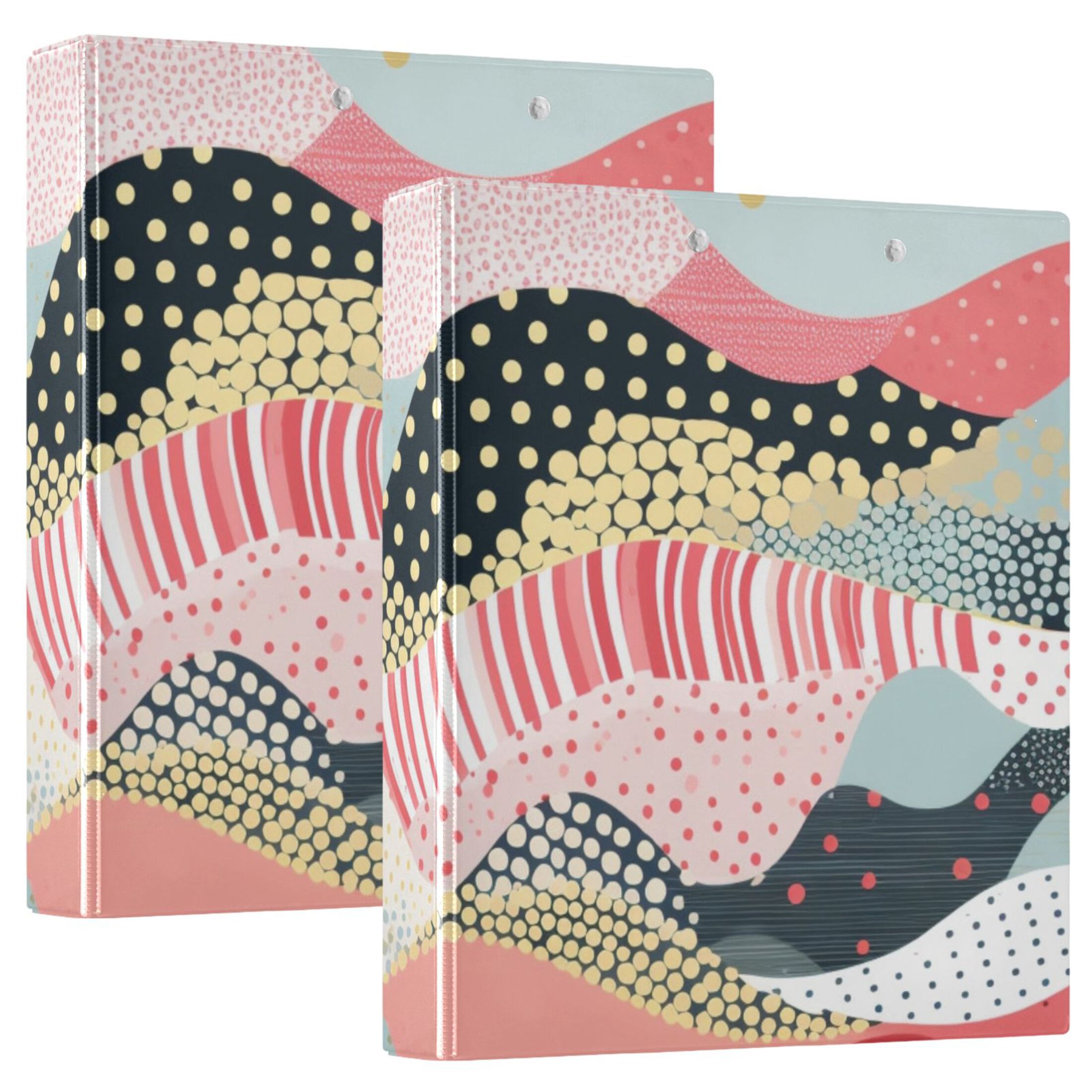 Stripe Stitch Pattern Boho 3 Ring Binders 1.5 inch Hardcover File ...