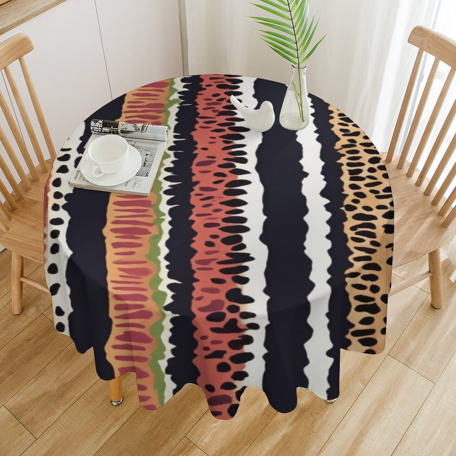 Stripe Table Cloth Round PVC Wedding Kitchen Dining Desk Table Cover ...
