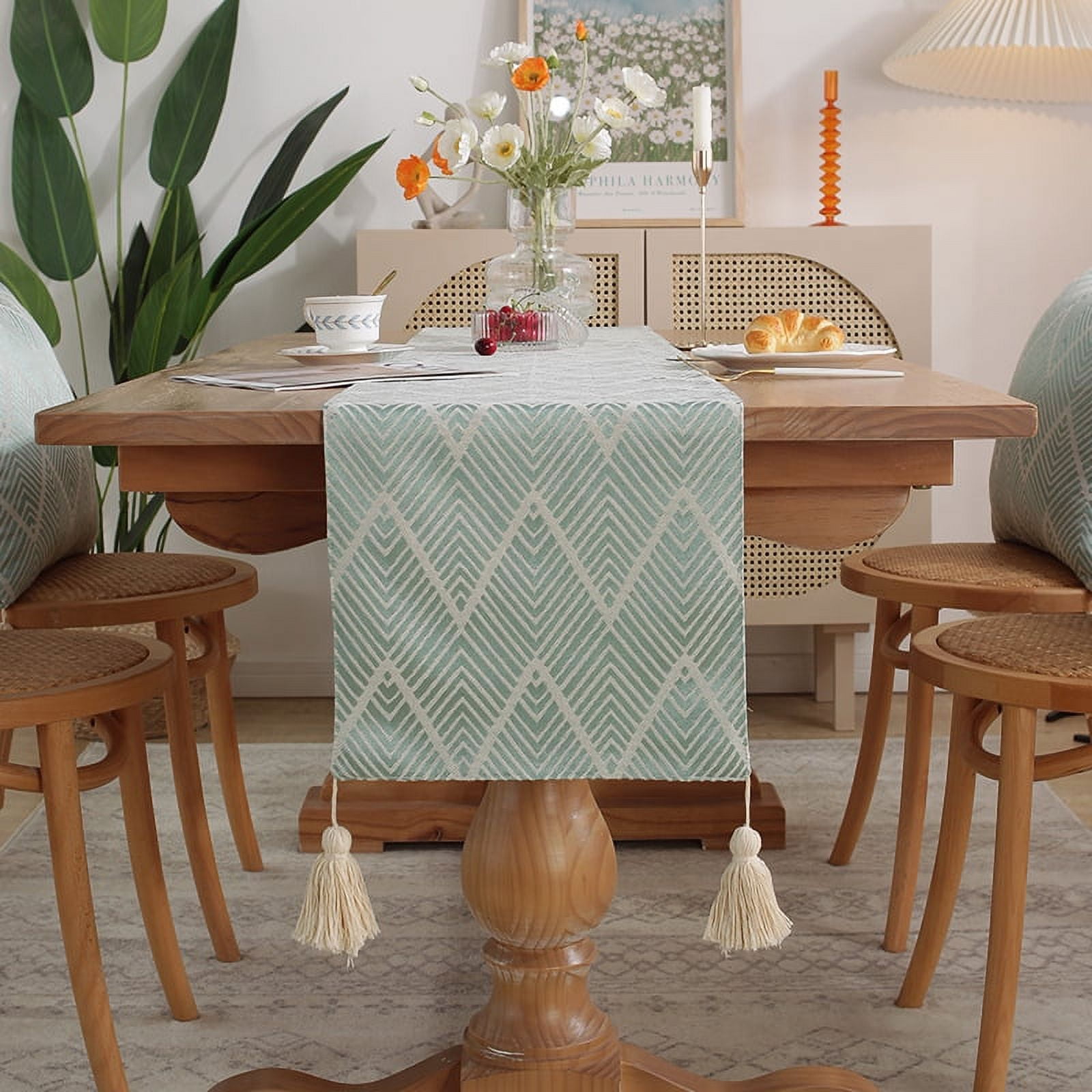 Stripe Tassels Table Runners, Dinner Table Centerpiece for Bohemian ...