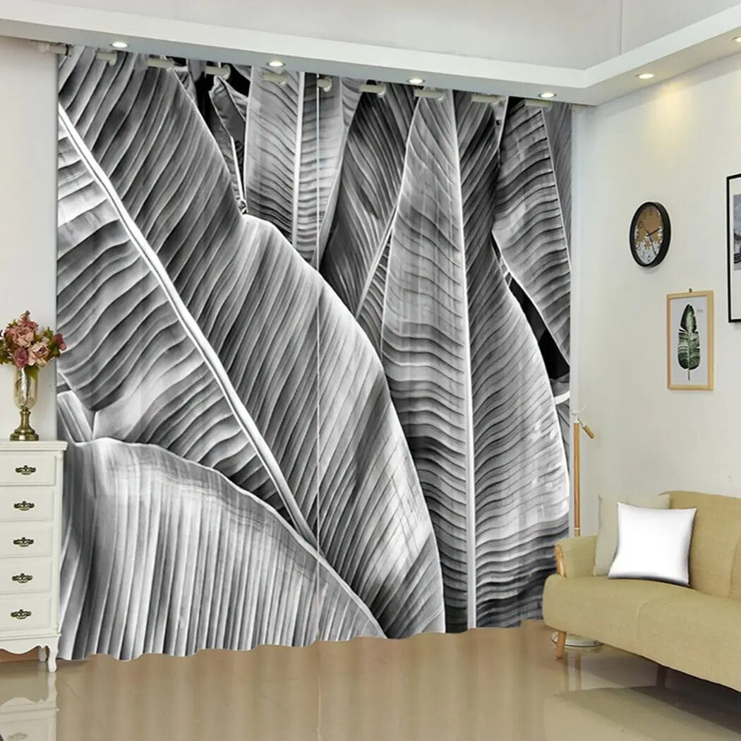 Stripe Tree Branches Curtain Abstract Minimalist Polyester Pongee ...