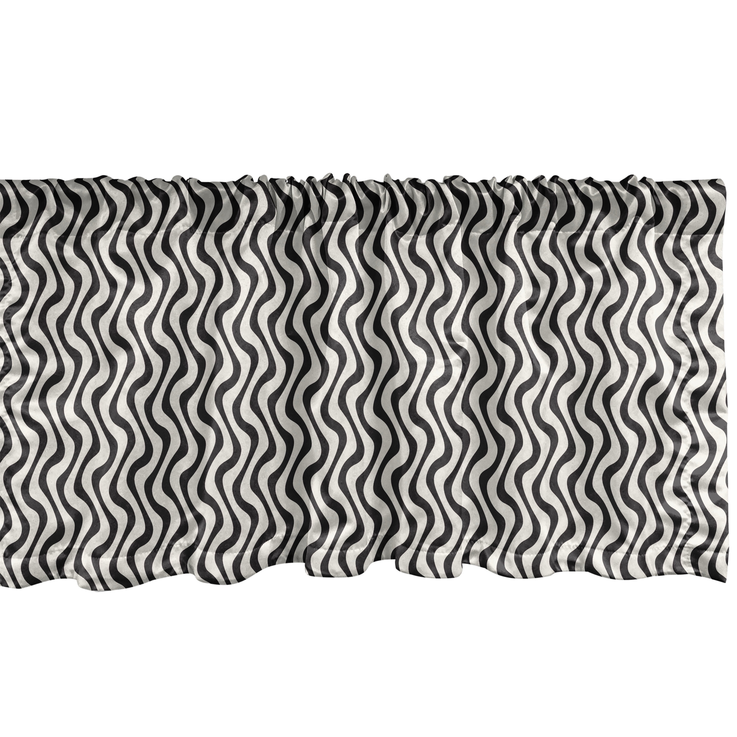 Stripe Window Valance, Continuous Abstract Pattern with Wavy Lines ...