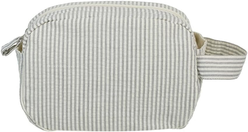 Striped Bag, Large Capacity Handheld Travel Organizer with Zipper ...