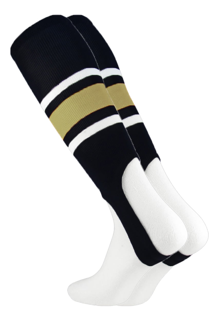 Striped Baseball Stirrups Pattern E (Black/Vegas Gold/White, Large ...