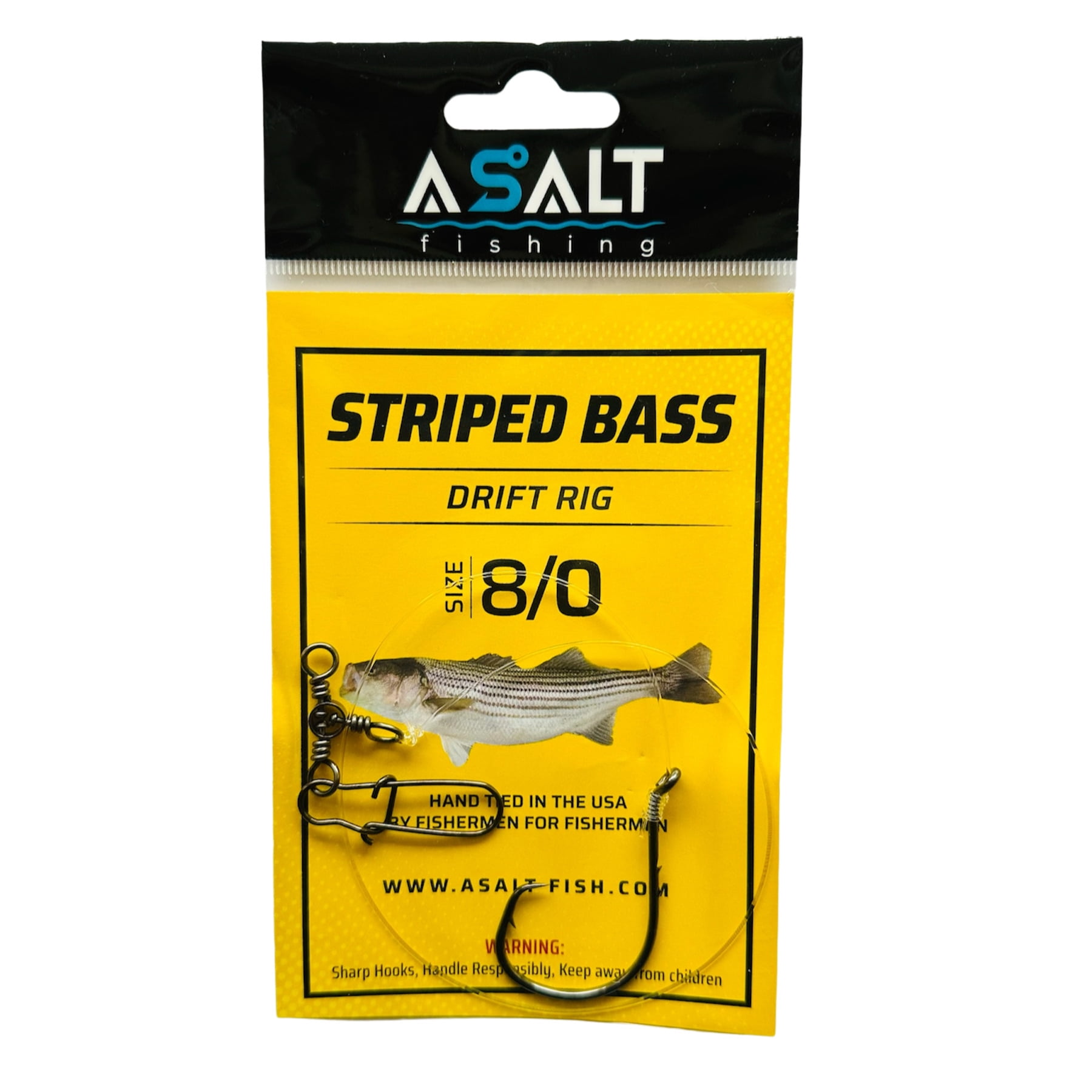 Asalt Fishing 8/0 Striped Bass Fishing Drift Rig with Circle Baitholder ...