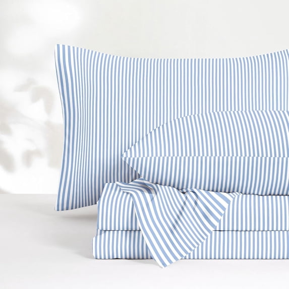 - Striped Bed Sheets, 4- Sheet Set, Tickg Vertical P Stripe Modern ...