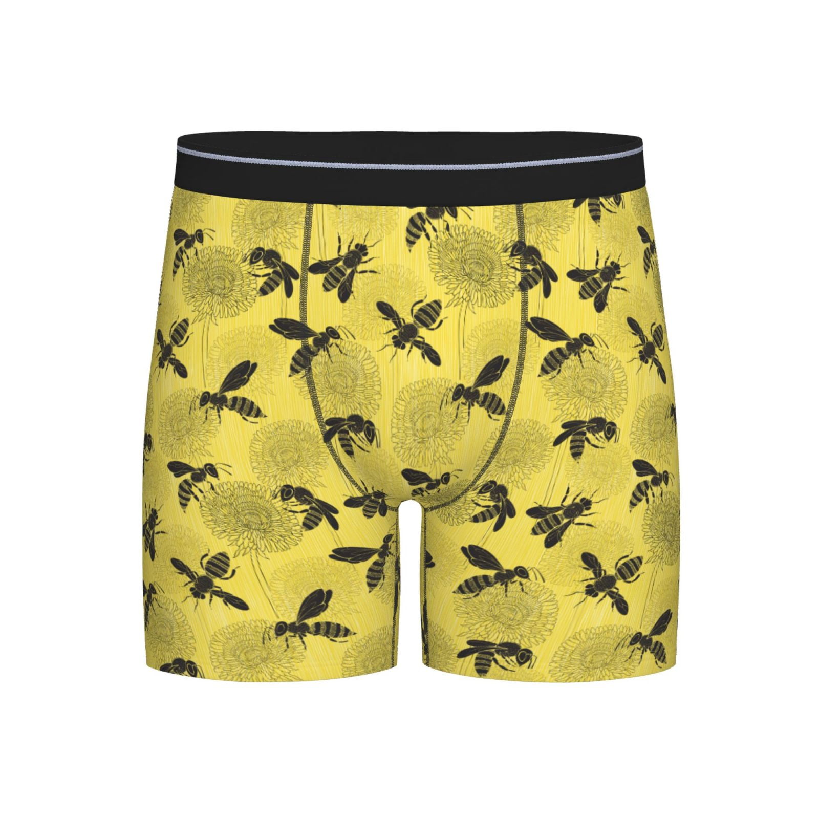 Striped Bee Chrysanthemum Mens Underwear Boxer Briefs Stretch Long Leg ...