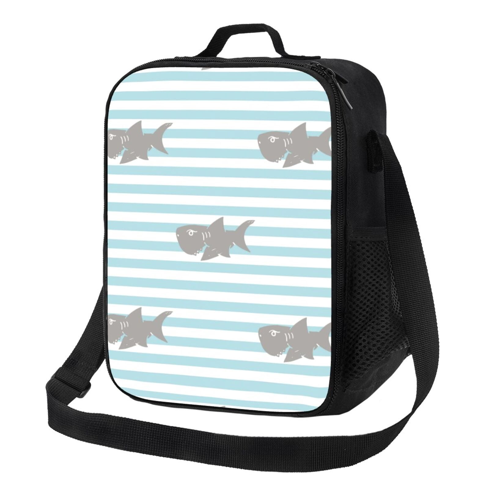 Striped Cartoon Cute Shark Lunch Box for Women Men, Insulated Lunch ...