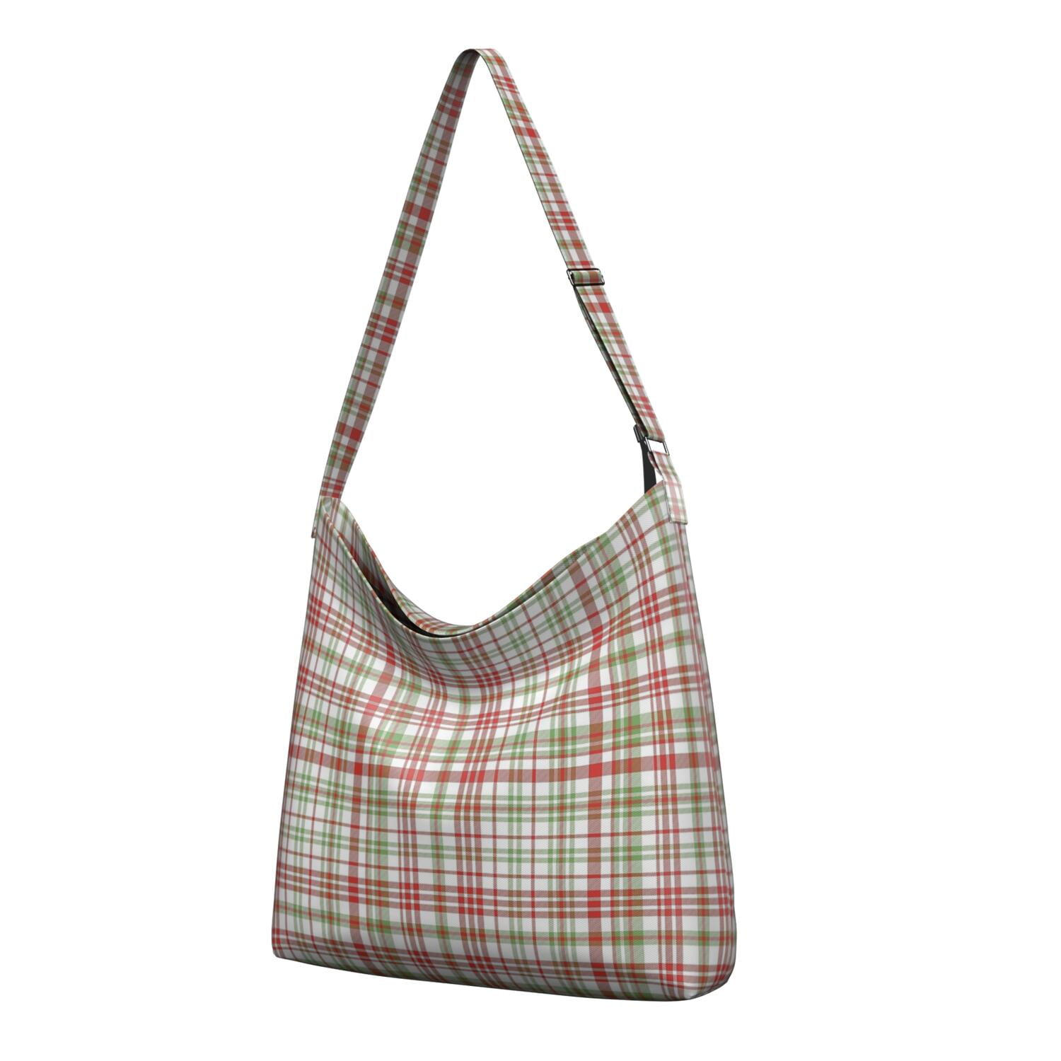 Striped & Checkered Fusion Sling Bag - Multi-Pocket Work tote with ...