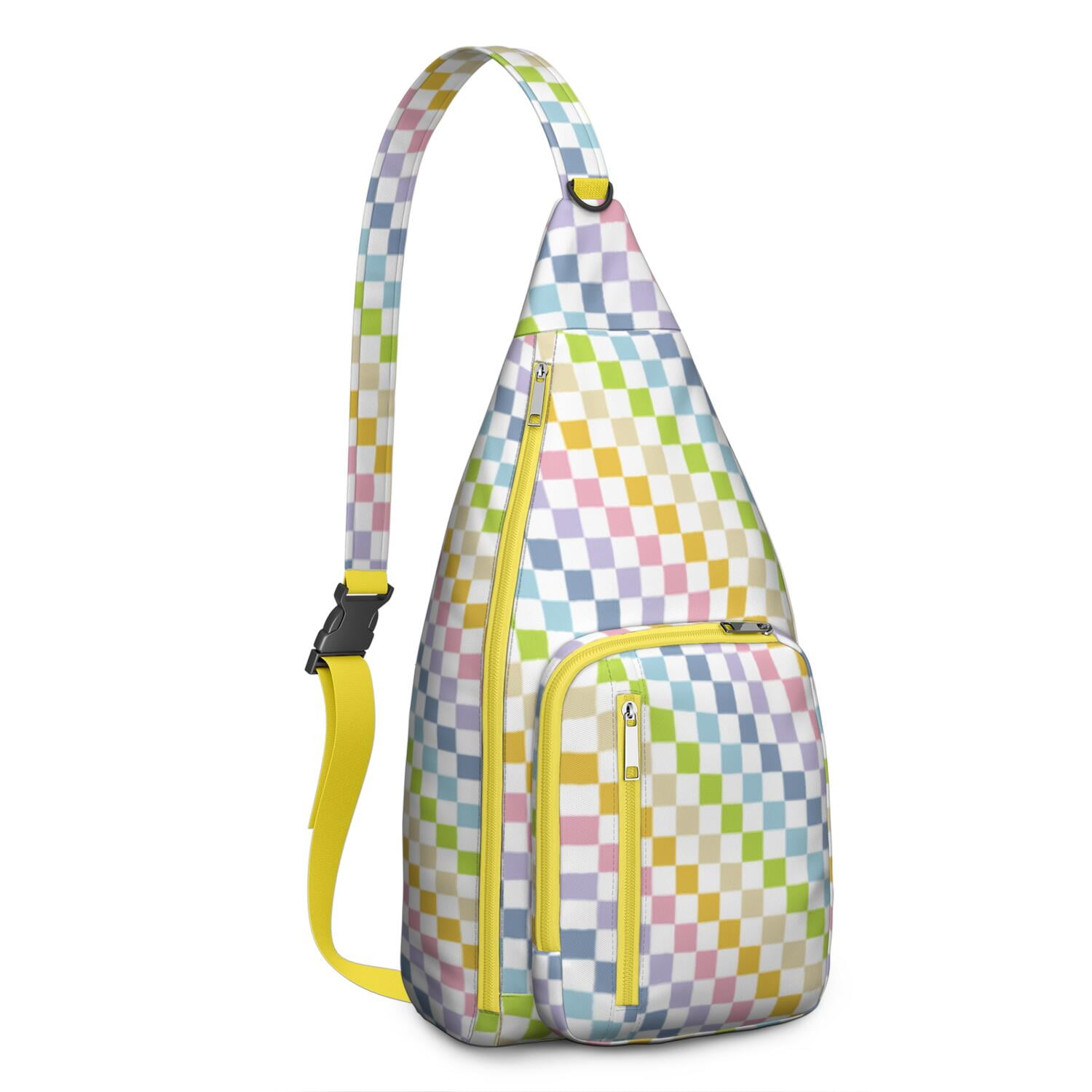 Striped & Checkered Fusion Sling - Innovative Pattern Hybrid Crossbody ...