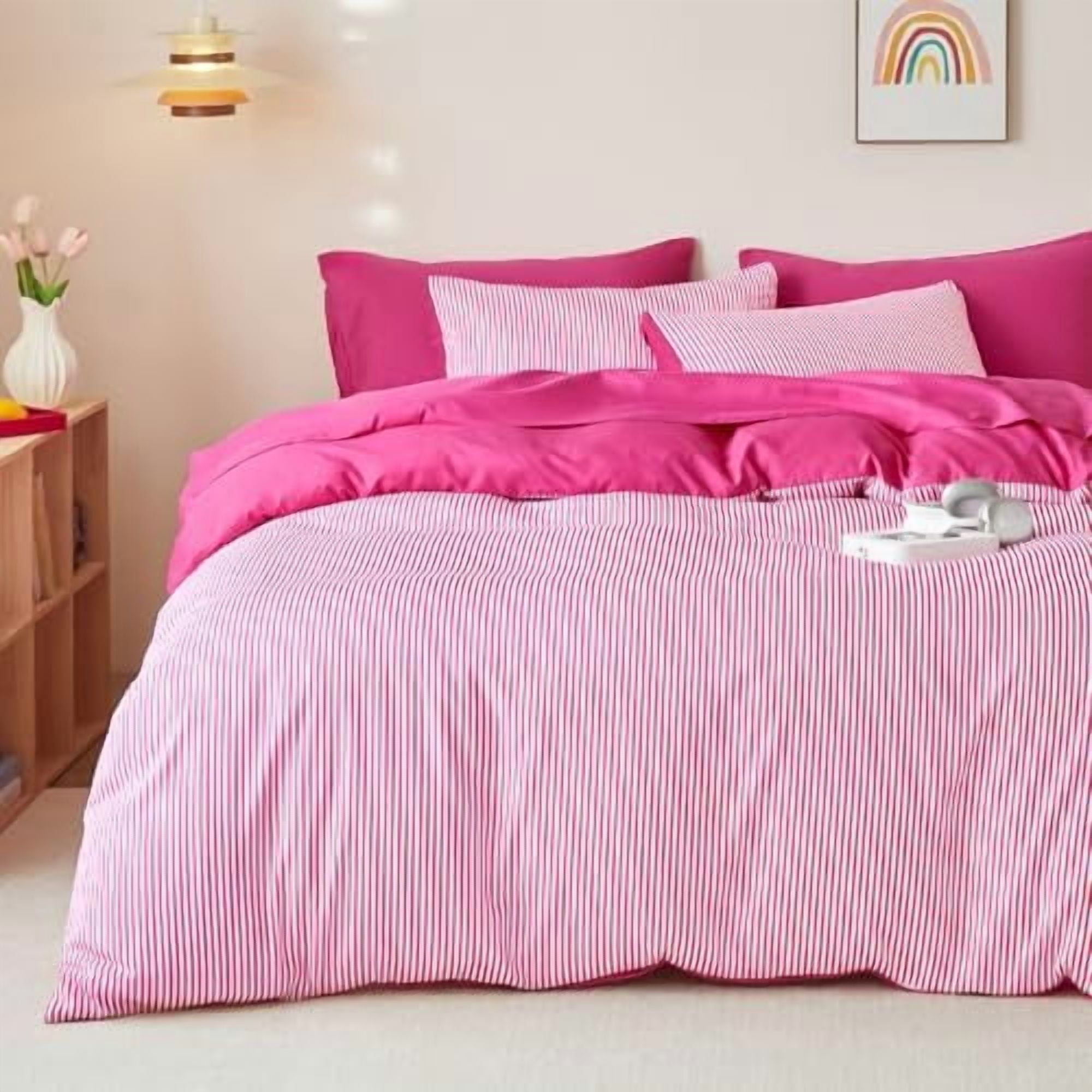 - Striped Comforter Set, Ticking Stripe Vertical Pinstripe Neutral ...