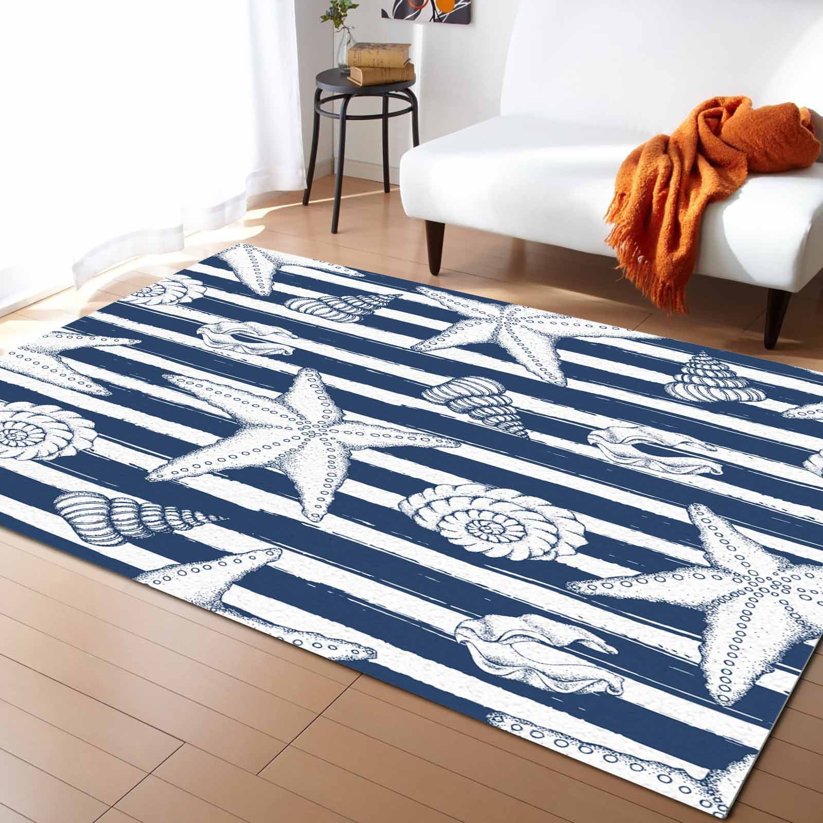 Striped Conch Lines In The Natural Ocean Living Room Floor Mat Children ...
