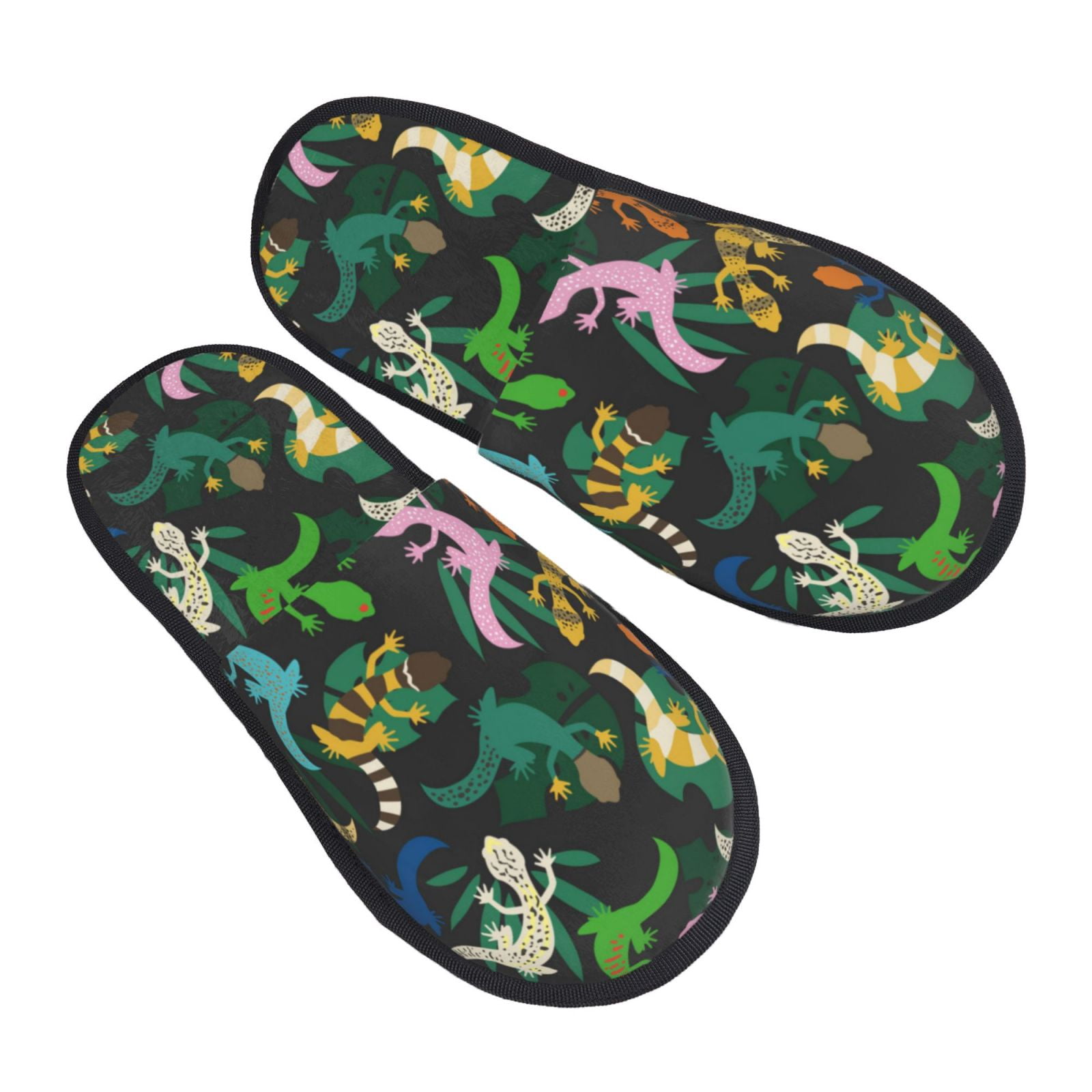 Striped Cute Lizard Gecko Plant_A House Slippers for Women Indoor ...