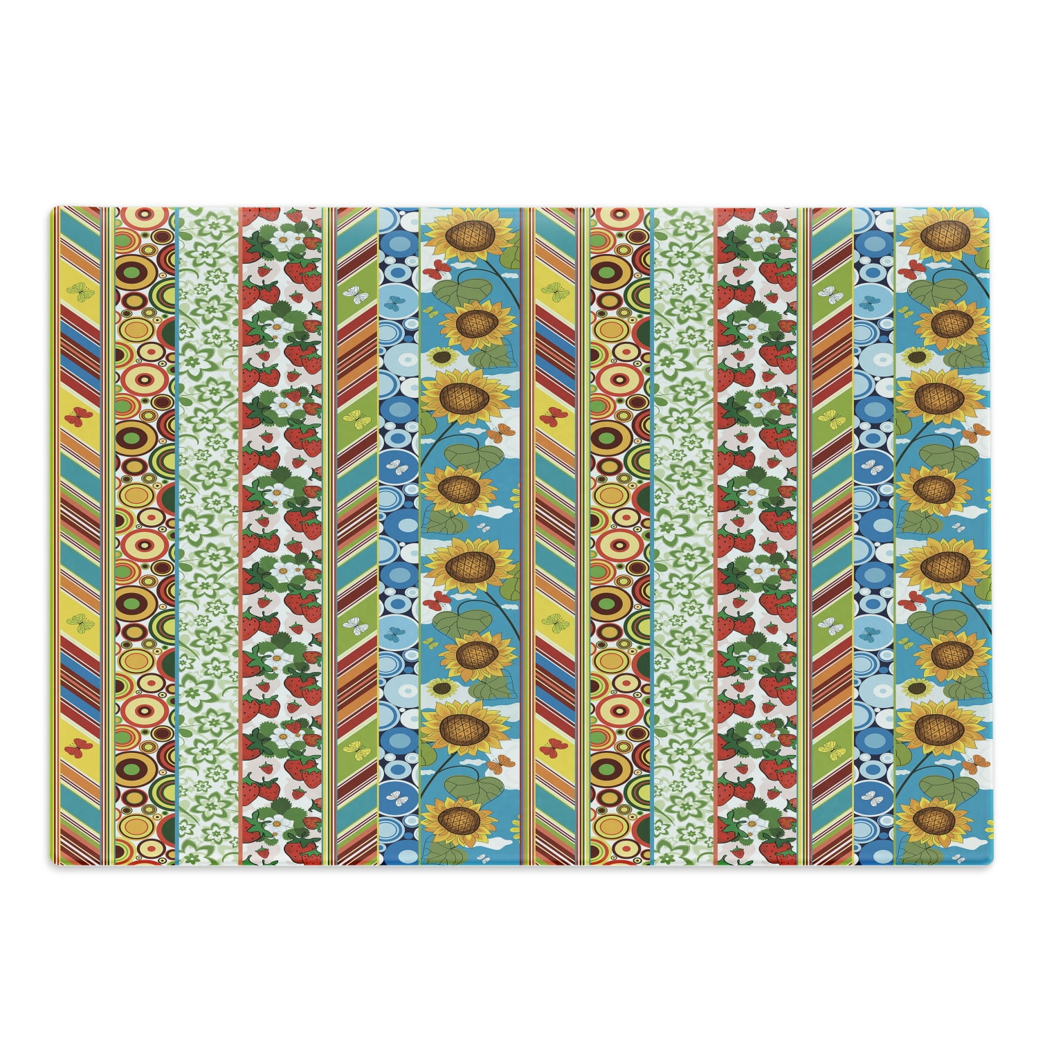 Striped Cutting Board, Colorful Summer Spring Retro Patchwork Style ...