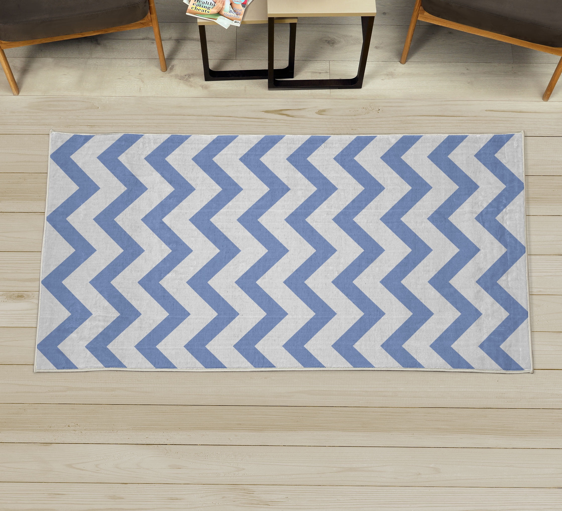 Striped Decorative Rug, Modern Summer Season Pattern Zigzag Tile Design ...