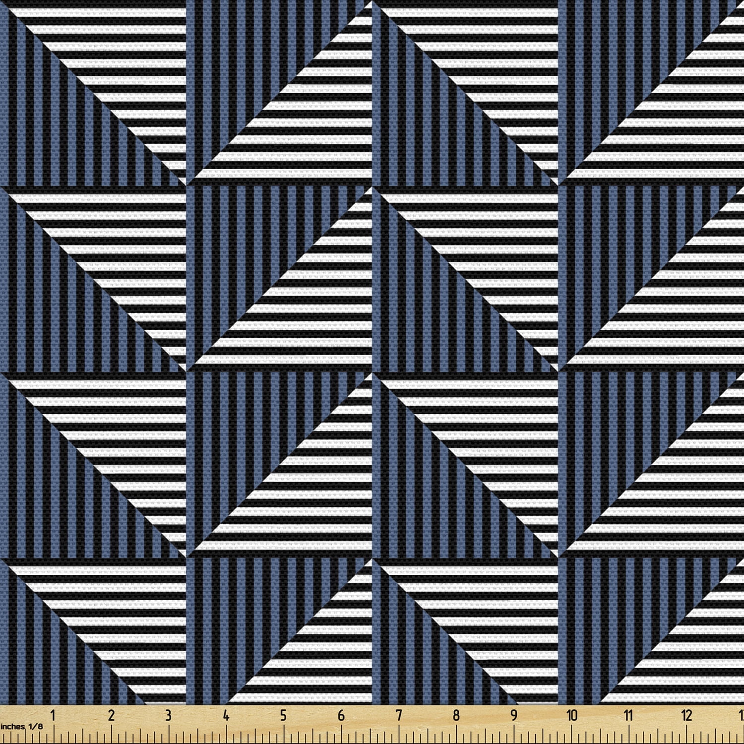 Ambesonne Striped Fabric by the Yard Upholstery, Triangle Rhombus ...