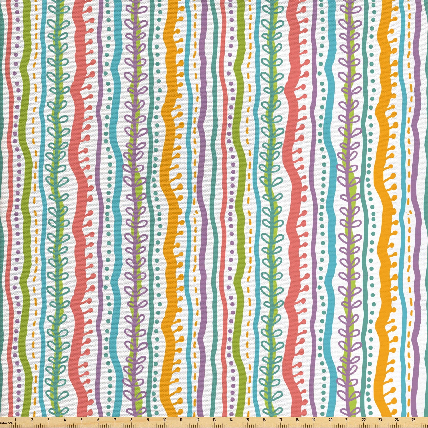 Ambesonne Abstract Fabric by the Yard Upholstery, Vertical Swirl Lines ...