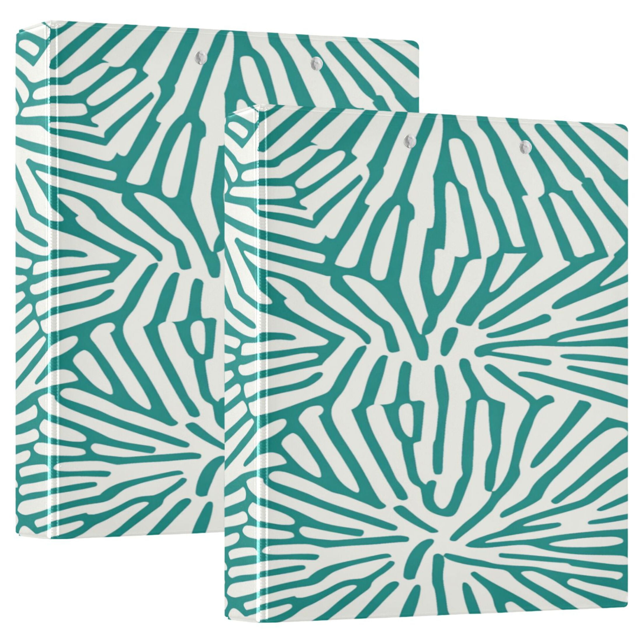 Striped Flower Pattern 12.4x10.6in PVC Round Ring Binders, 2-Pack, D ...