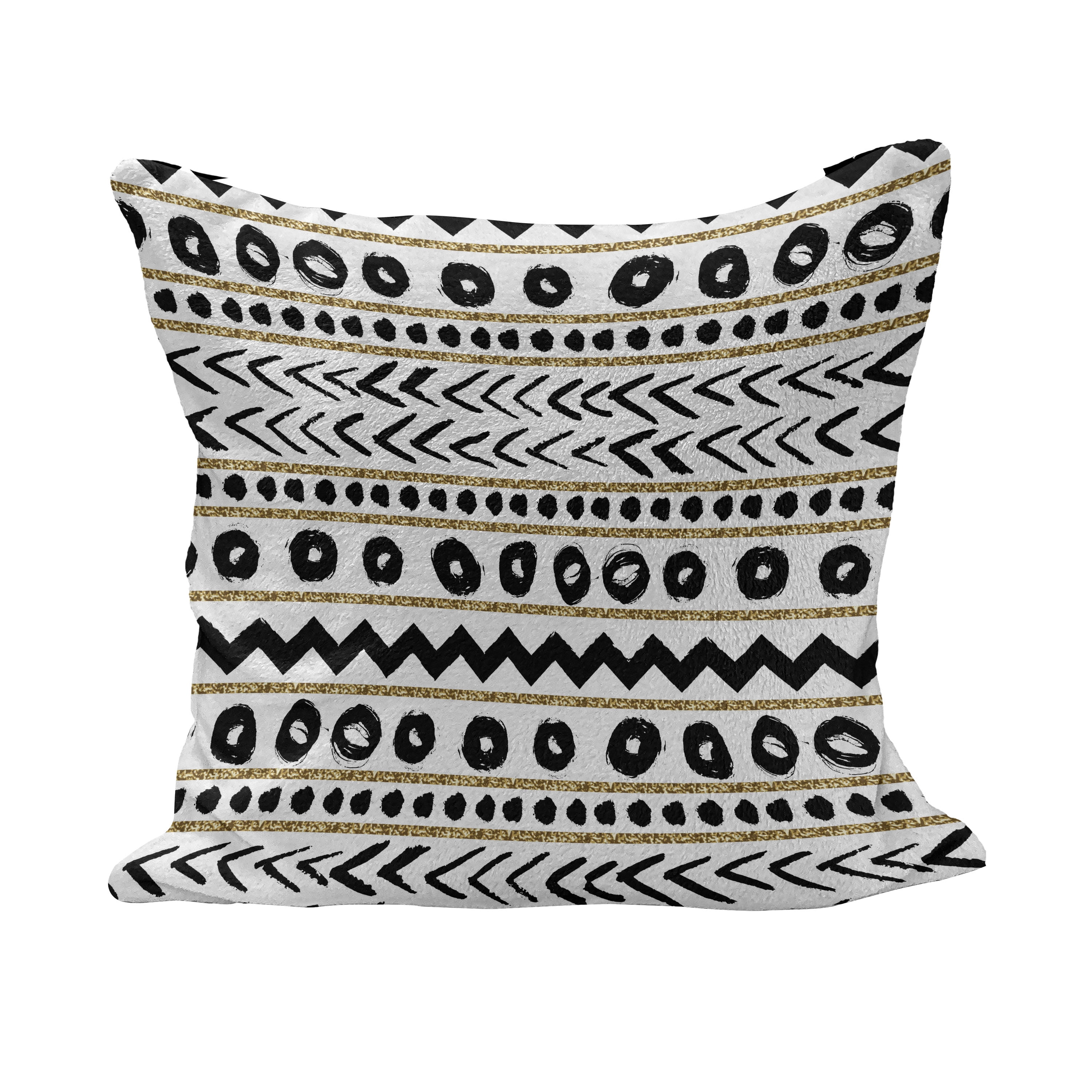 Striped Fluffy Throw Pillow Cushion Cover, Abstract Prehistoric with ...