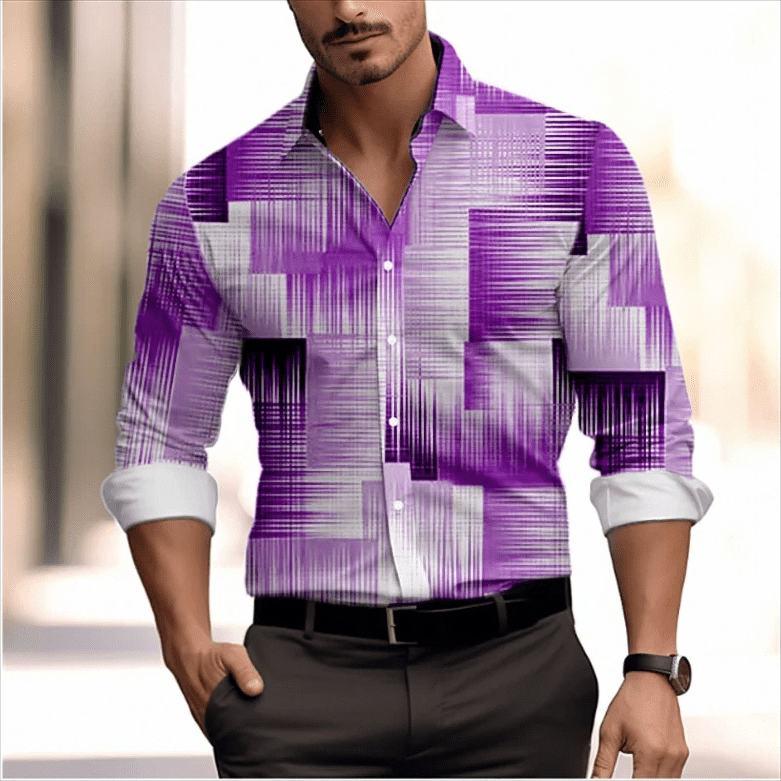 Striped Geometric Casual Men's Shirts for Daily Outings Spring and ...