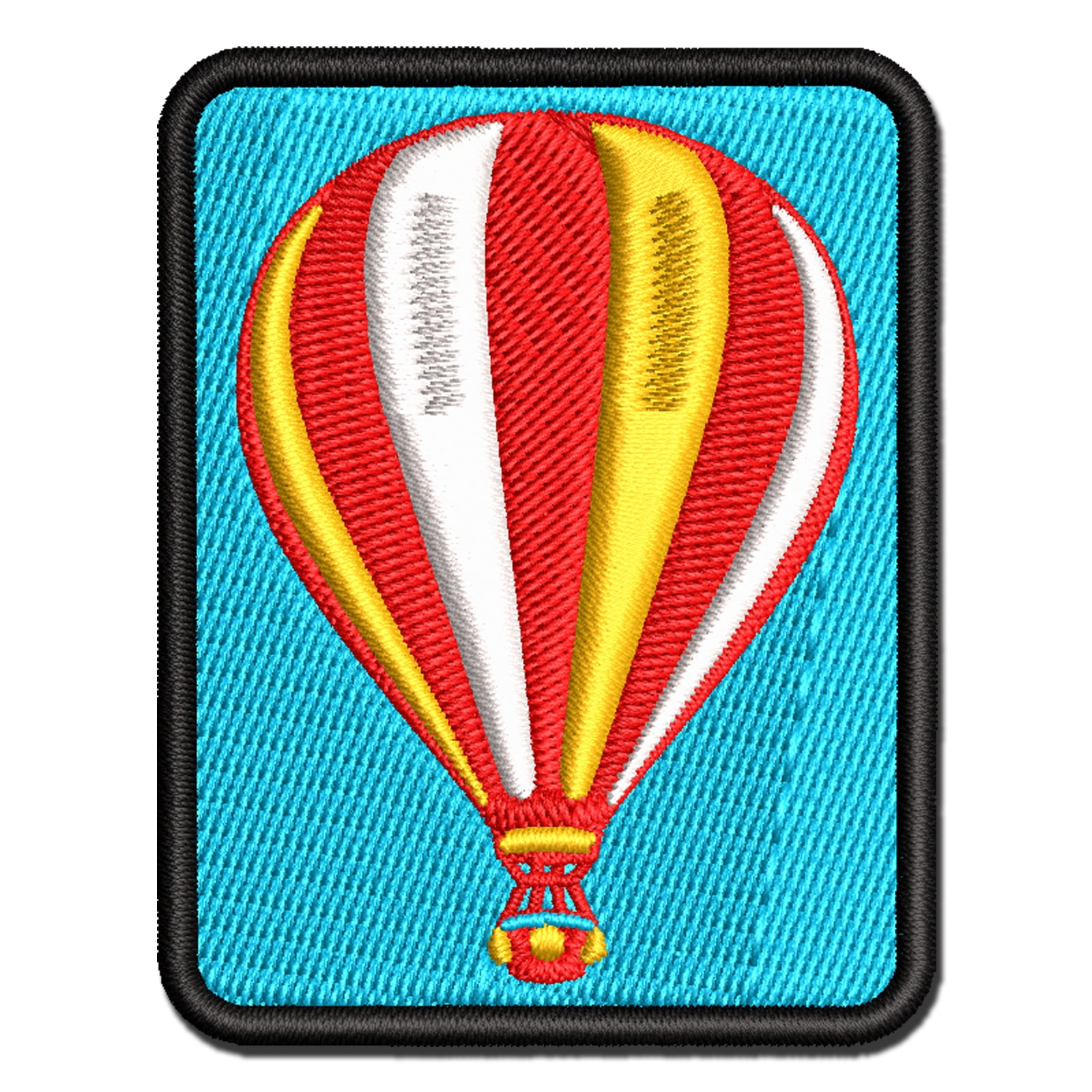Striped Hot Air Balloon Applique Multi-Color Embroidered Iron-On Patch ...