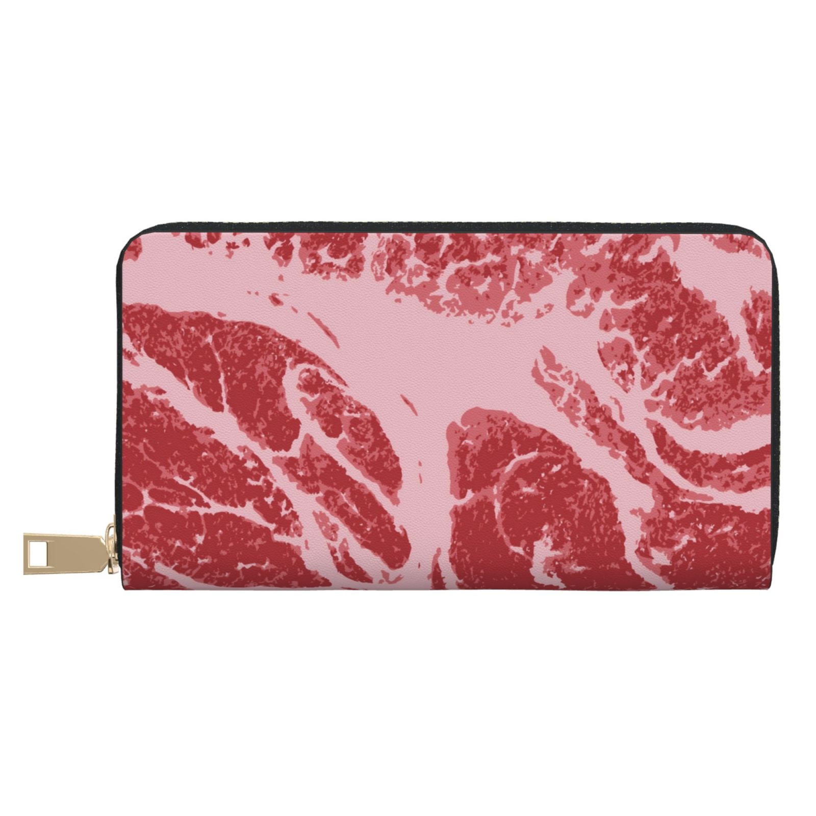 Striped Meat Wallet Women, Leather Bifold Multi Card Wallet, Women's ...