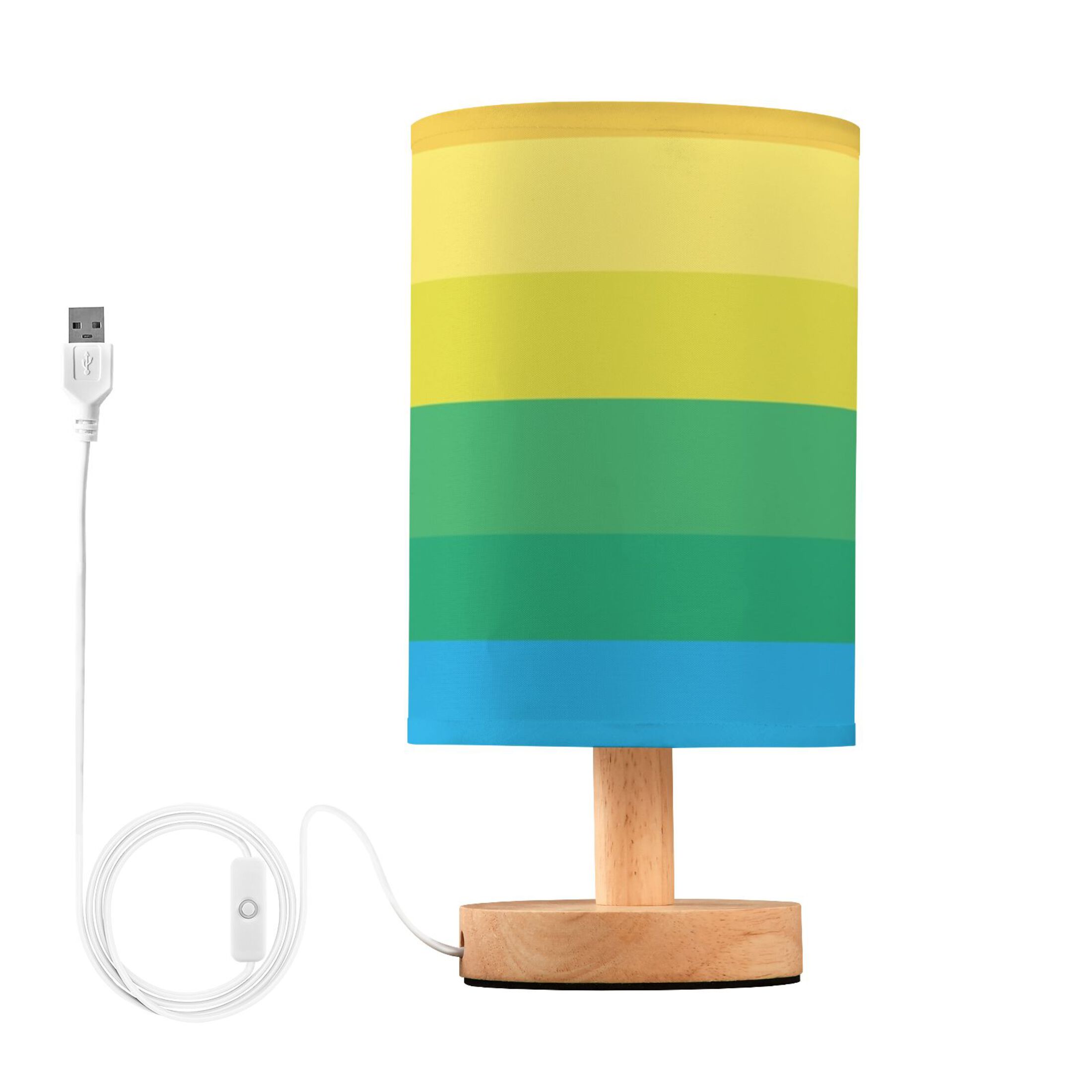 Striped Multicolored Rainbow Bedside Table Lamp LED Warm Lights with ...