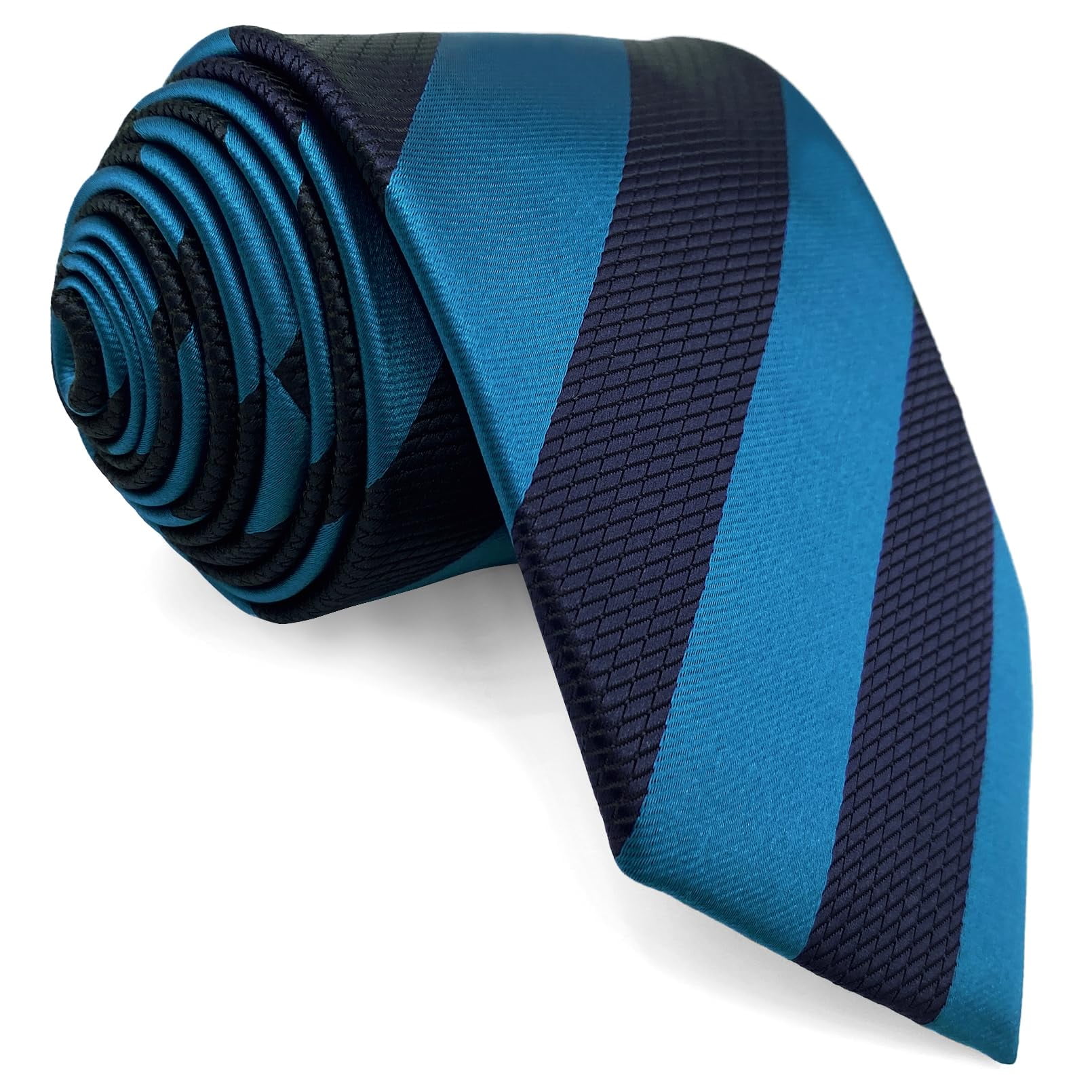 Striped Necktie for Men Deep Blue Cerulean Stripes Ties for Business ...