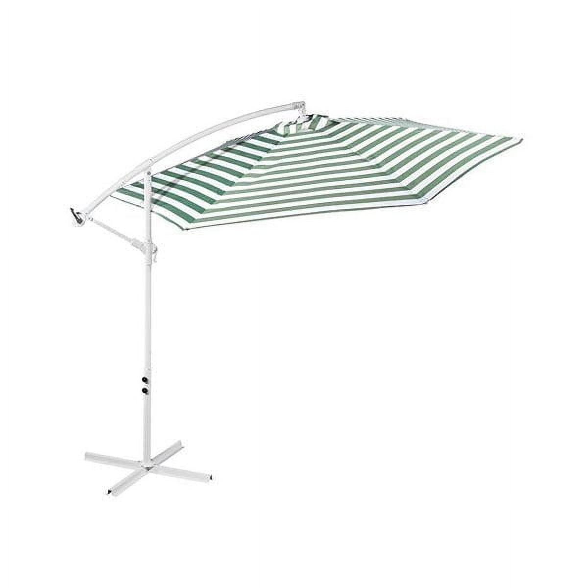 Striped Outdoor Umbrella For Garden Patio Green And White Stripe ...