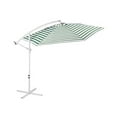 Striped Outdoor Umbrella For Garden Patio Green And White Stripe ...