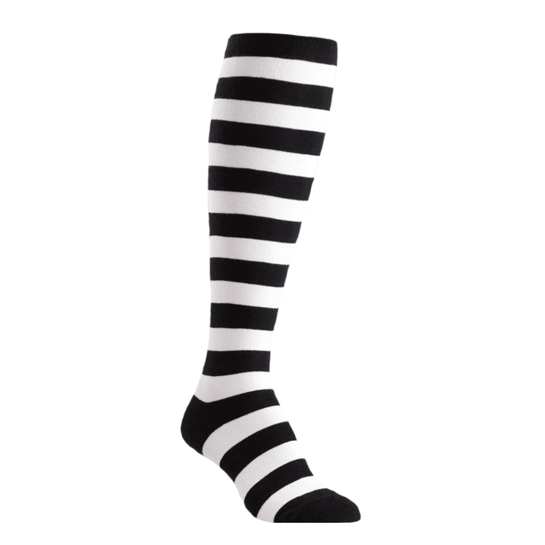 Striped Patterned Socks (Knee High) Black and White - Walmart.com