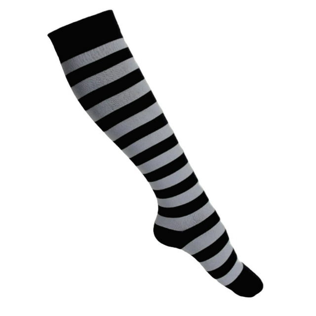 Striped Patterned Socks (Knee High) Dark Gray and Black - Walmart.com