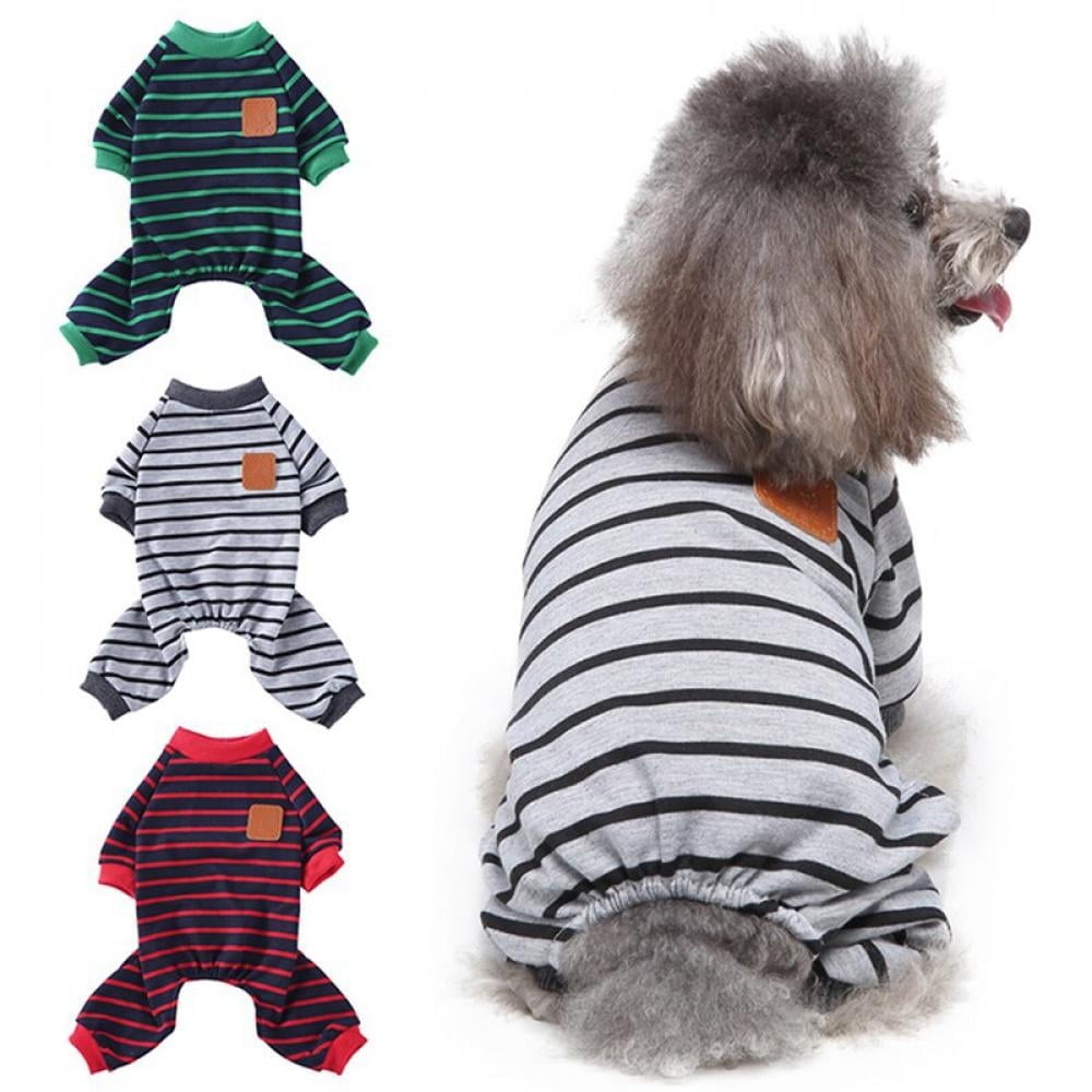 Vorkoi Striped Pet Pajamas for Dogs Costume Dog Jumpsuit Puppy Clothes ...
