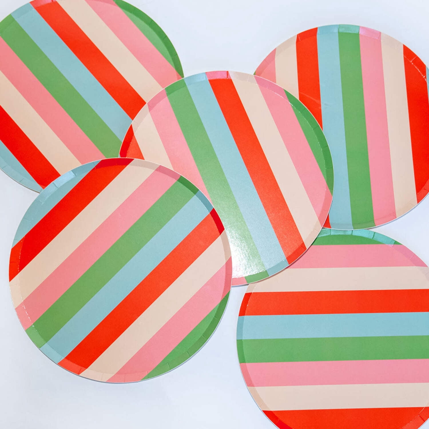 Colorful Striped Party Paper Plates 9in (x12) | Kids Birthday Every ...