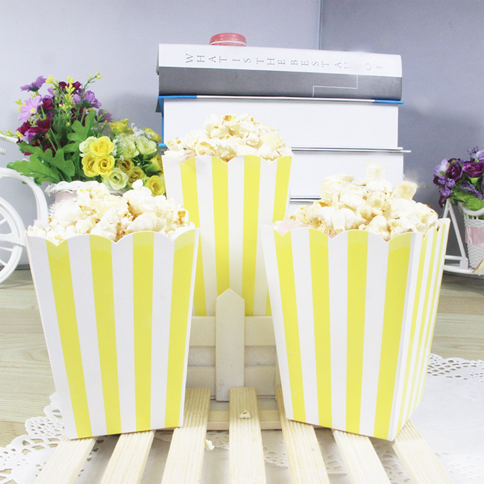 Striped Popcorn Boxes, Food Packaging Cartons, Customizable Design ...