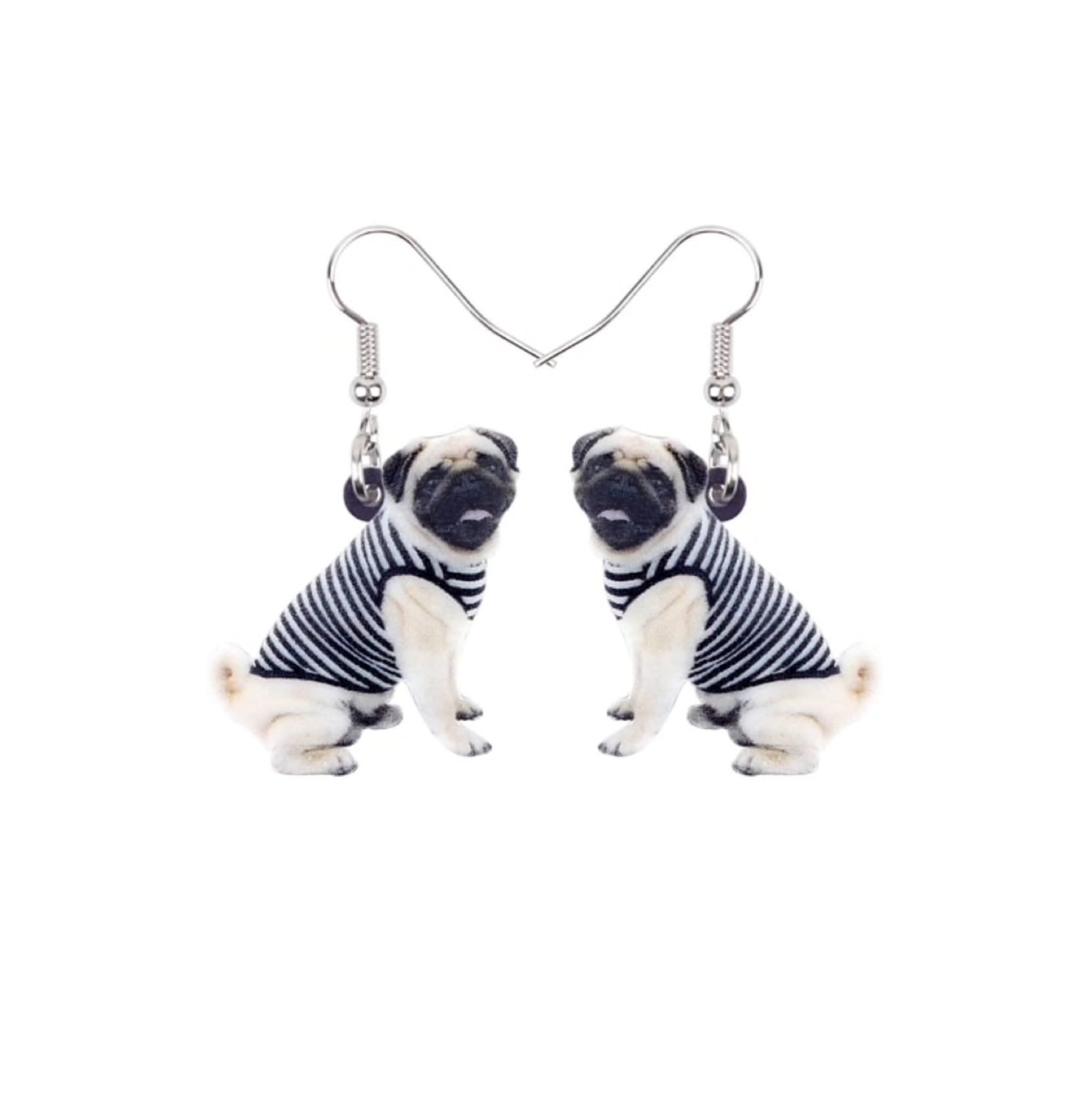 Striped Pug Acrylic Drop Earrings - Walmart.com