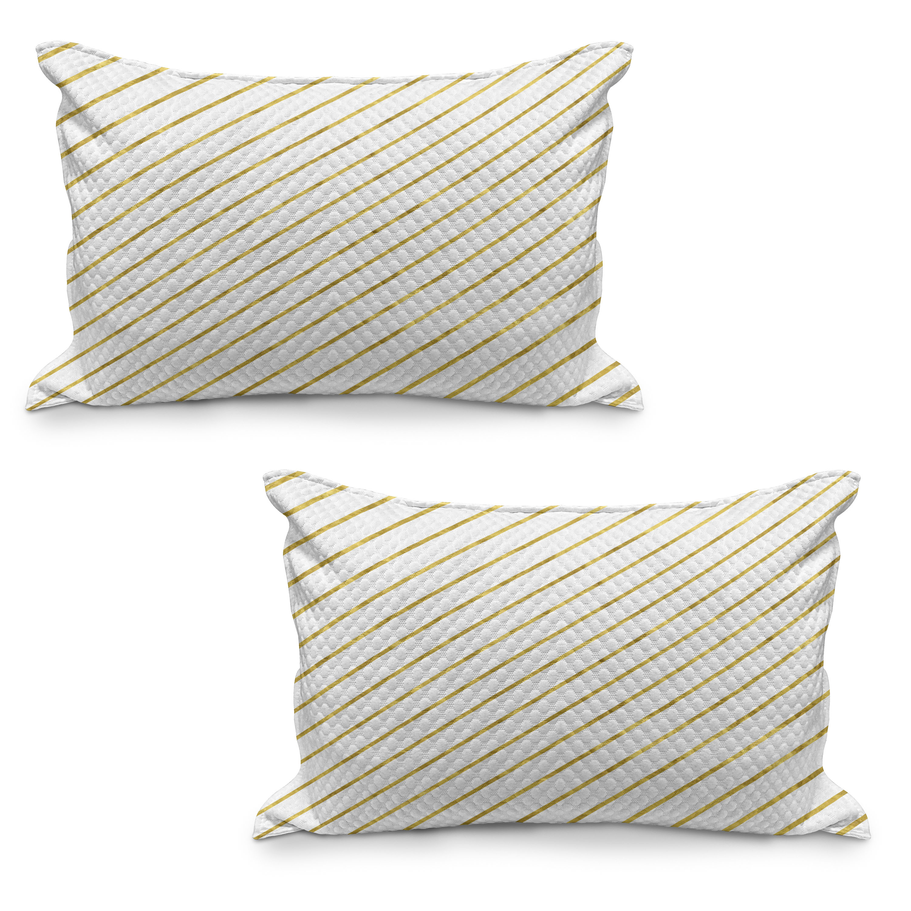 Striped Quilted Pillowcover Set of 2, Diagonal Geometrical Lines with ...