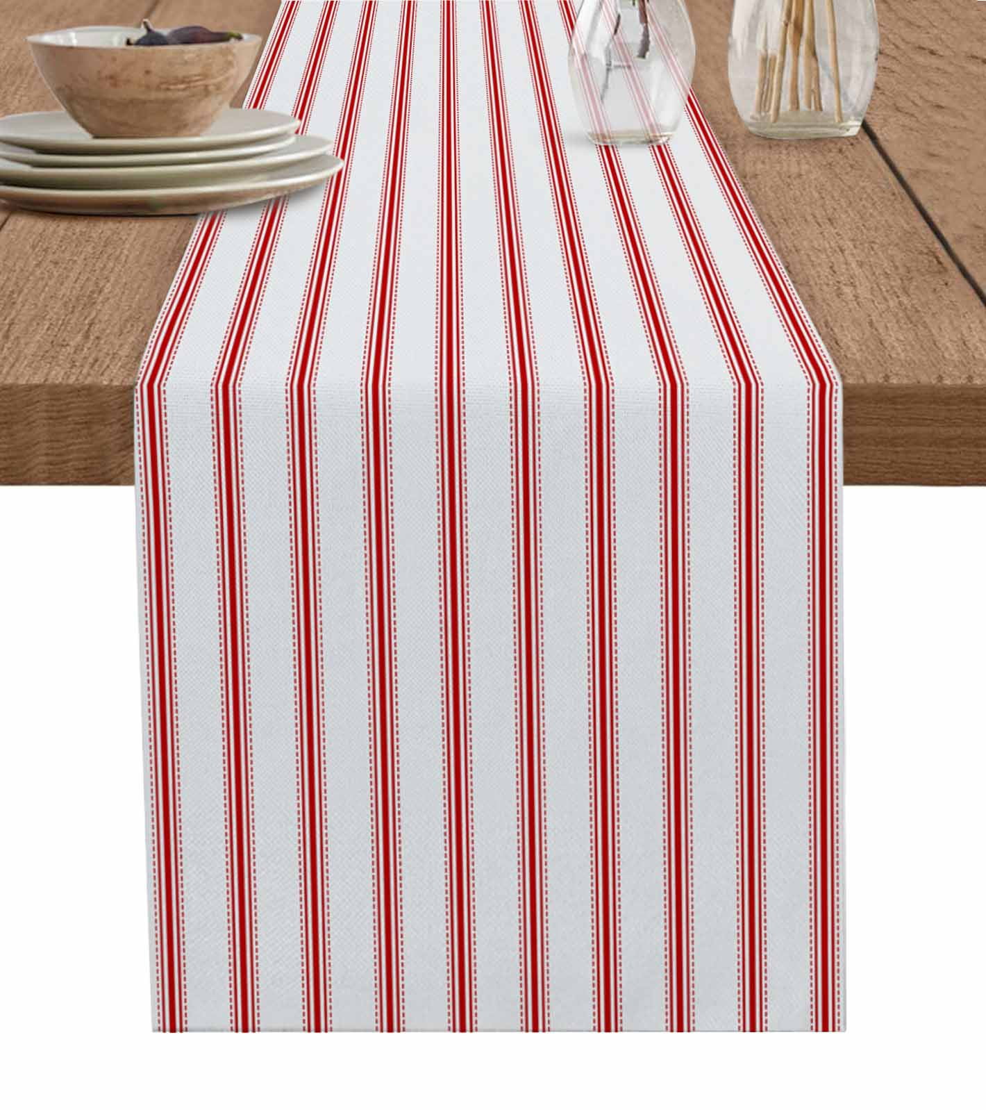 Striped Red Grain Table Runner ration Home r Dinner Table ration Table ...