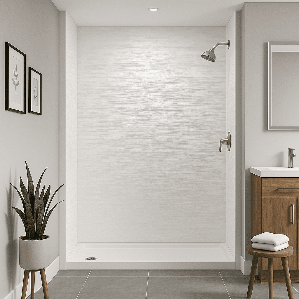 Striped Rock Shower Wall Panel Kit – 36" x 60" x 90", SMC Composite ...