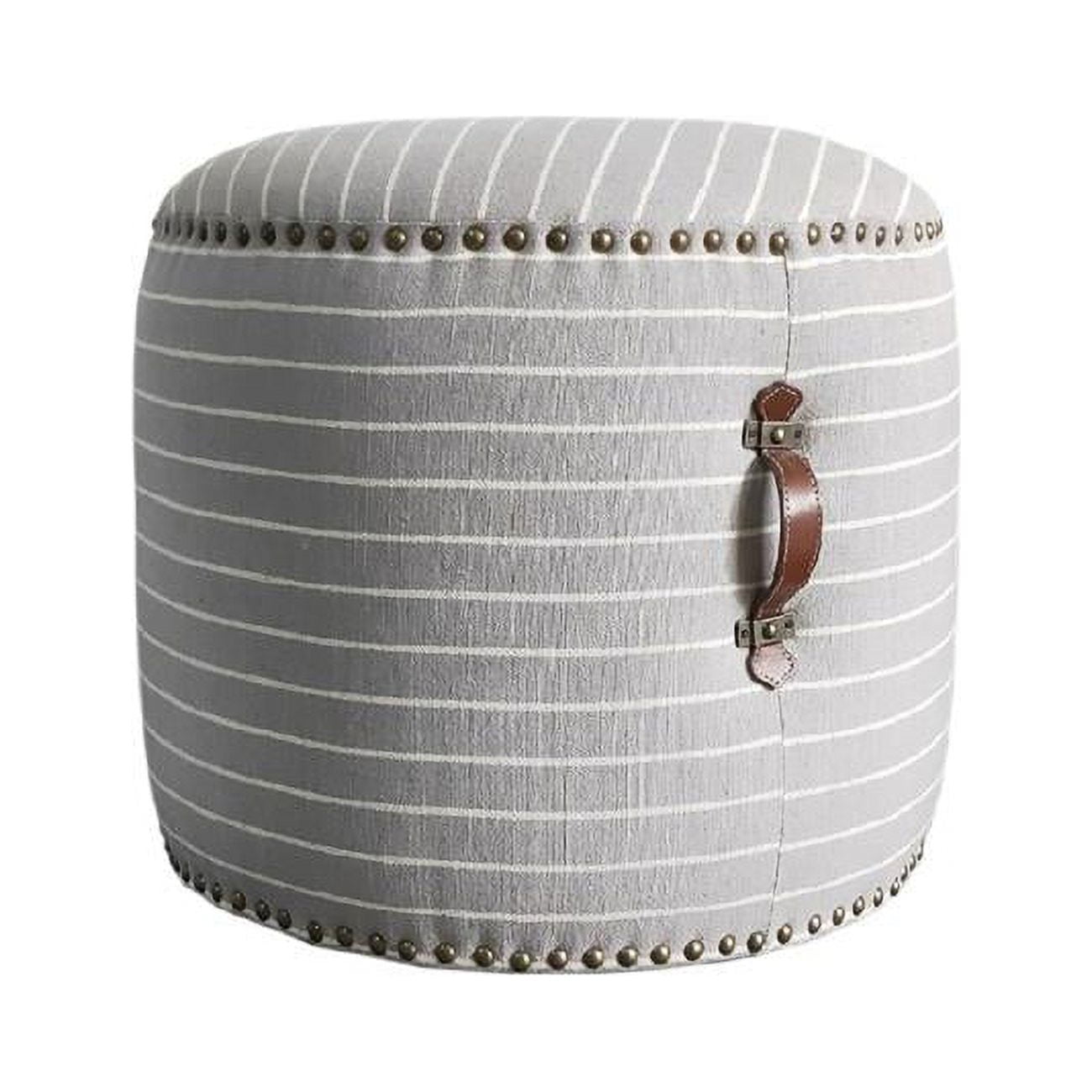 Striped Round Ottoman, Gray - Walmart.com