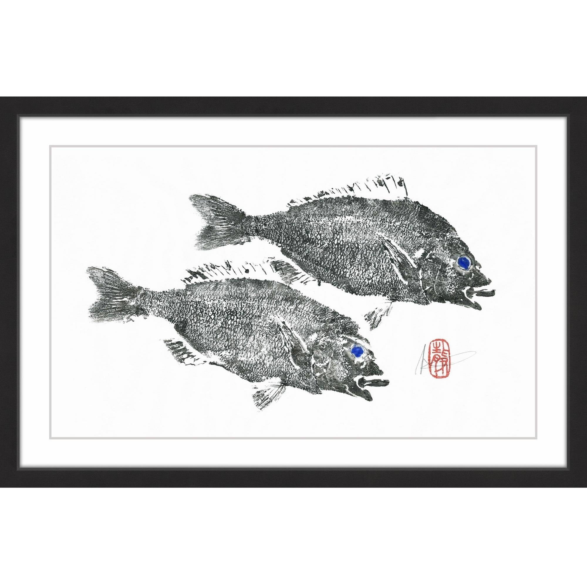 "Striped Seabream" Framed Painting Print - Walmart.com
