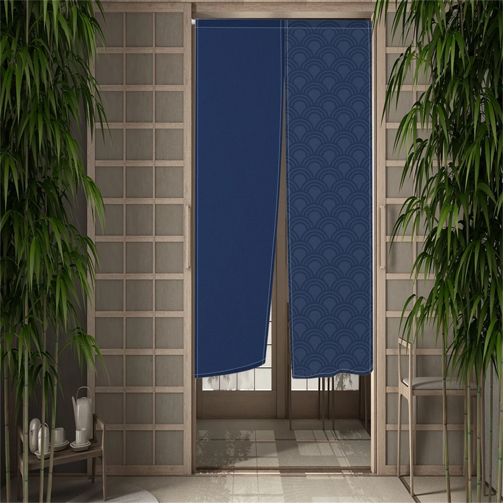 Striped Southeast Asia Door Curtain Ethnic Texture Noren Blue Colorful ...