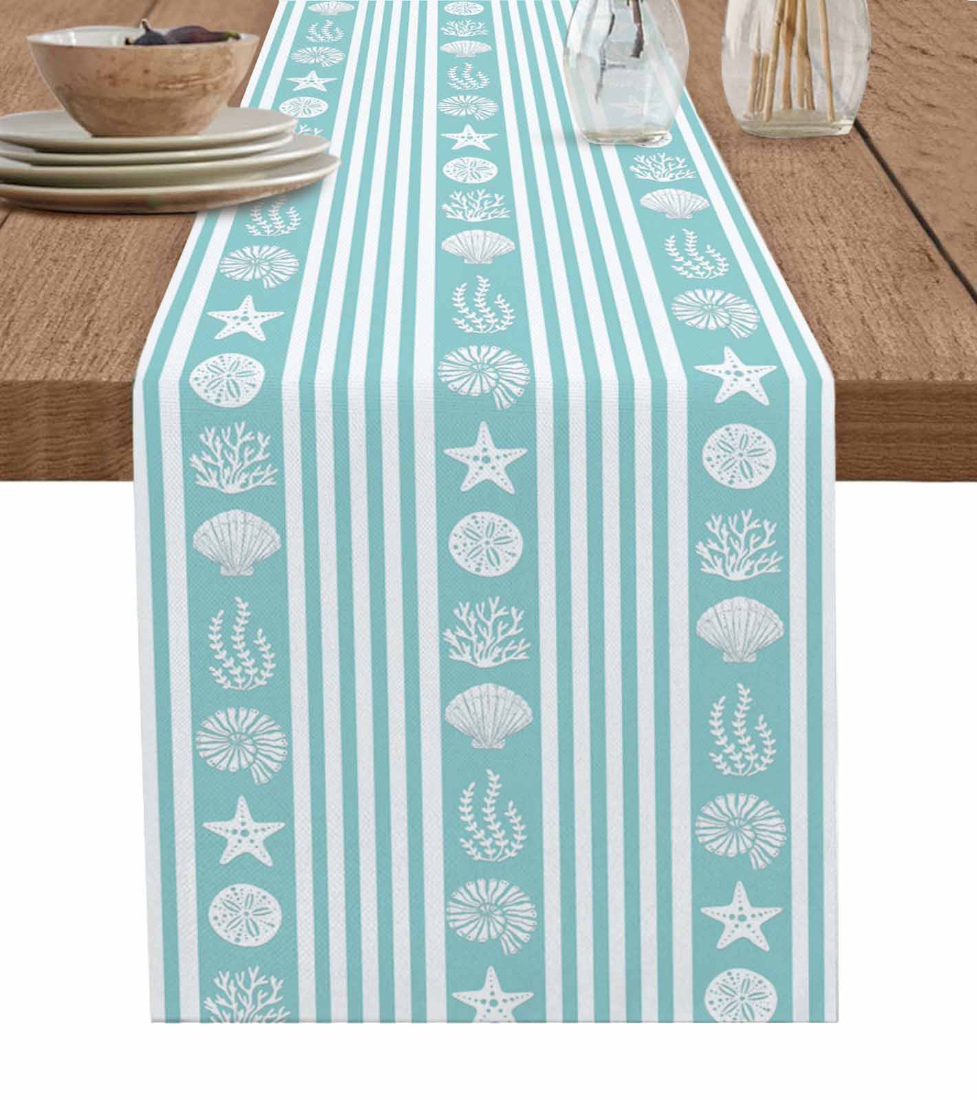 Striped Star Jelly Turquoise Table Runners Dresser Scarf Table r ...