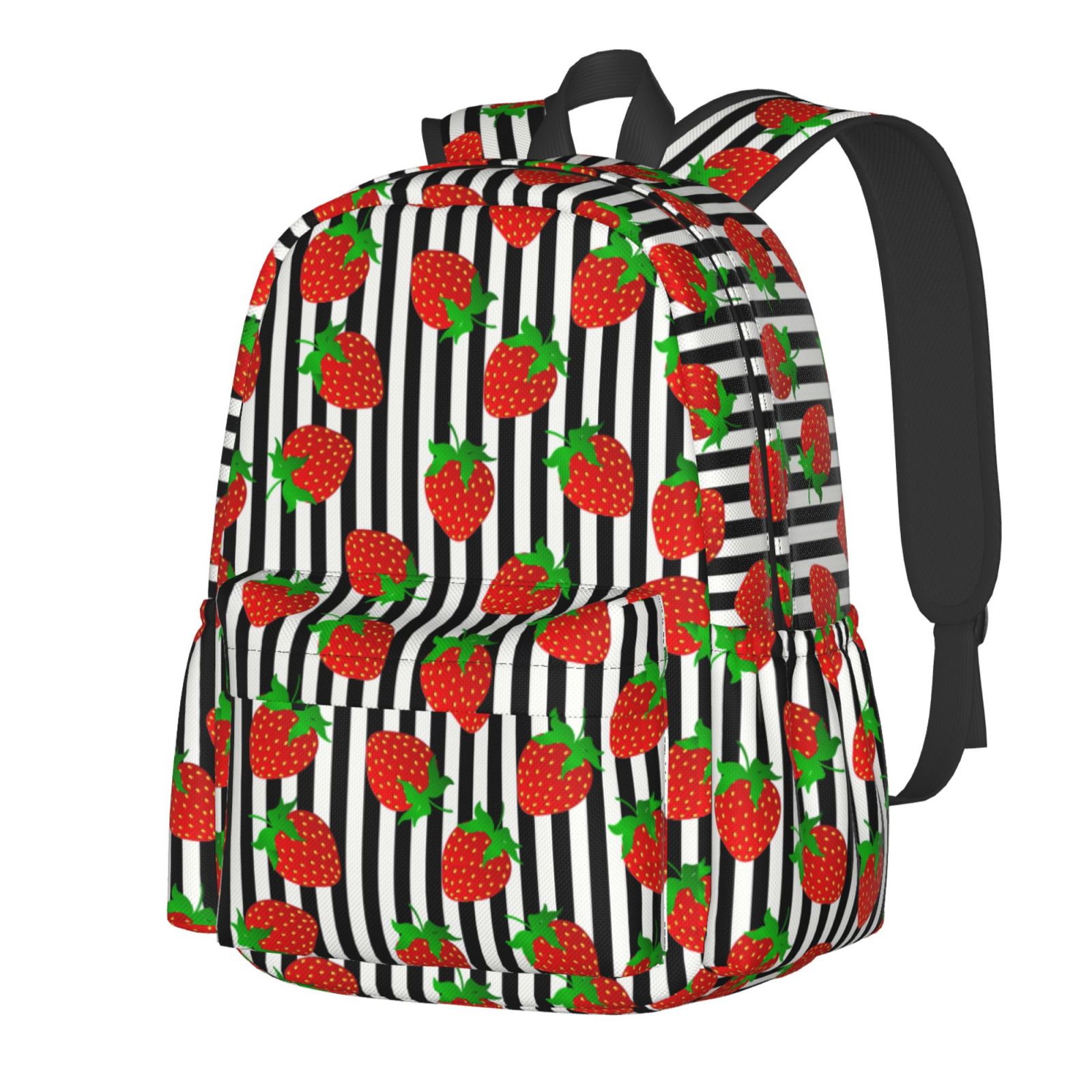 Striped Strawberry Backpack for Men Women Laptop Backpack Hiking ...