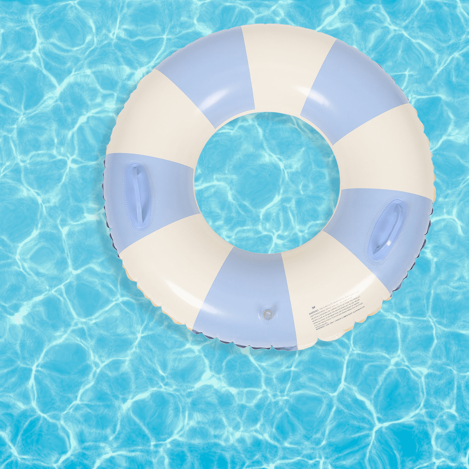 Striped Swim Ring Pool Float Circle Handle Inflatable Underarm Swimming ...